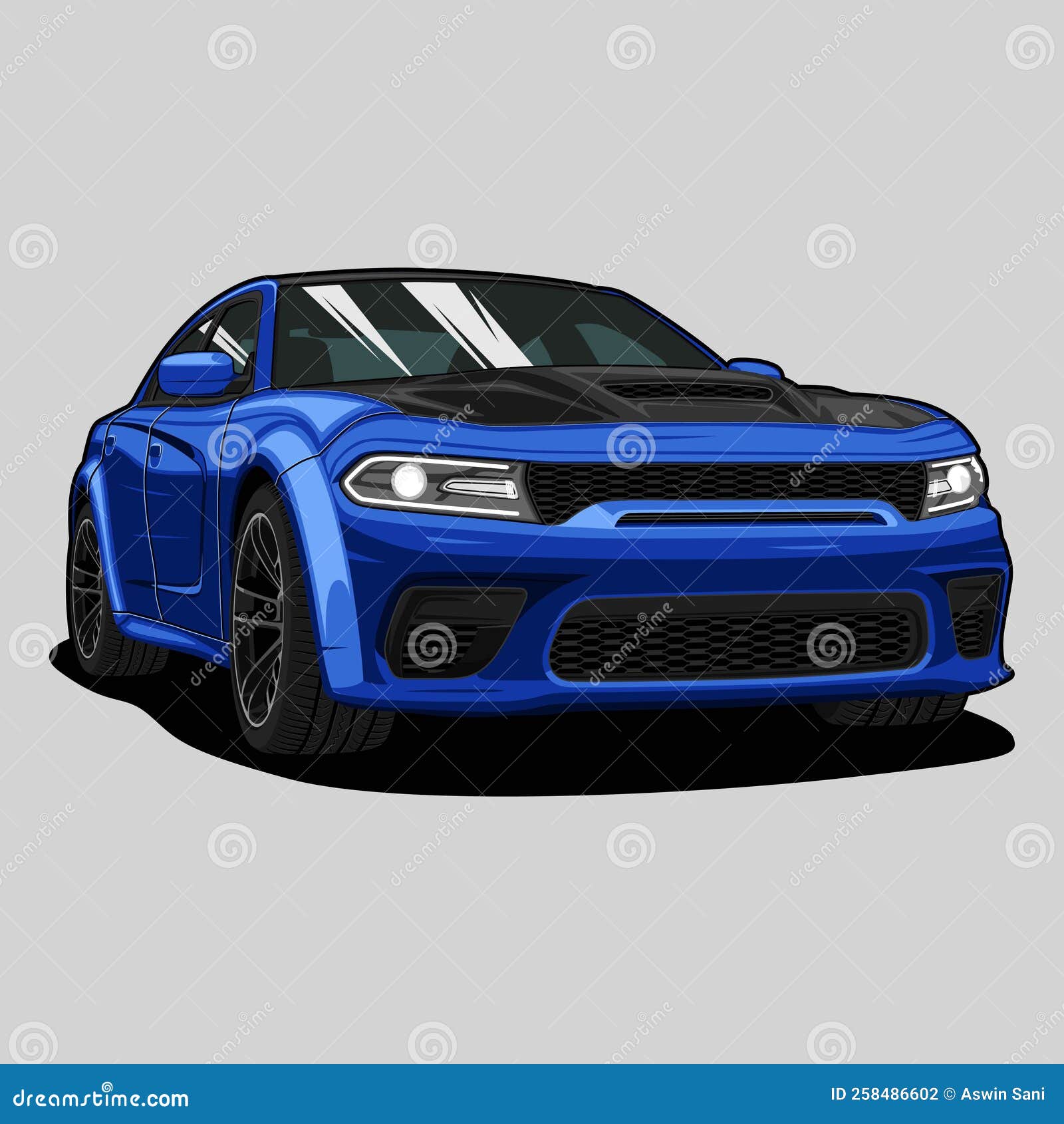 Charger SRT Hellcat stock vector. Illustration of automotive - 258486602