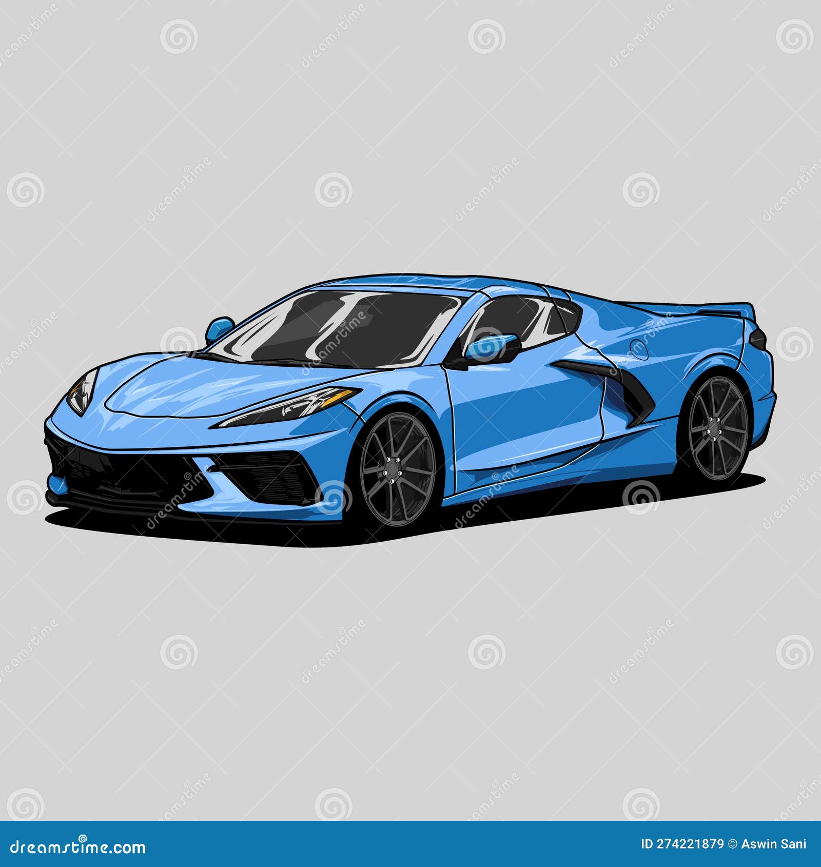 Corvette C8 stock vector. Illustration of mock, isolated - 274221879