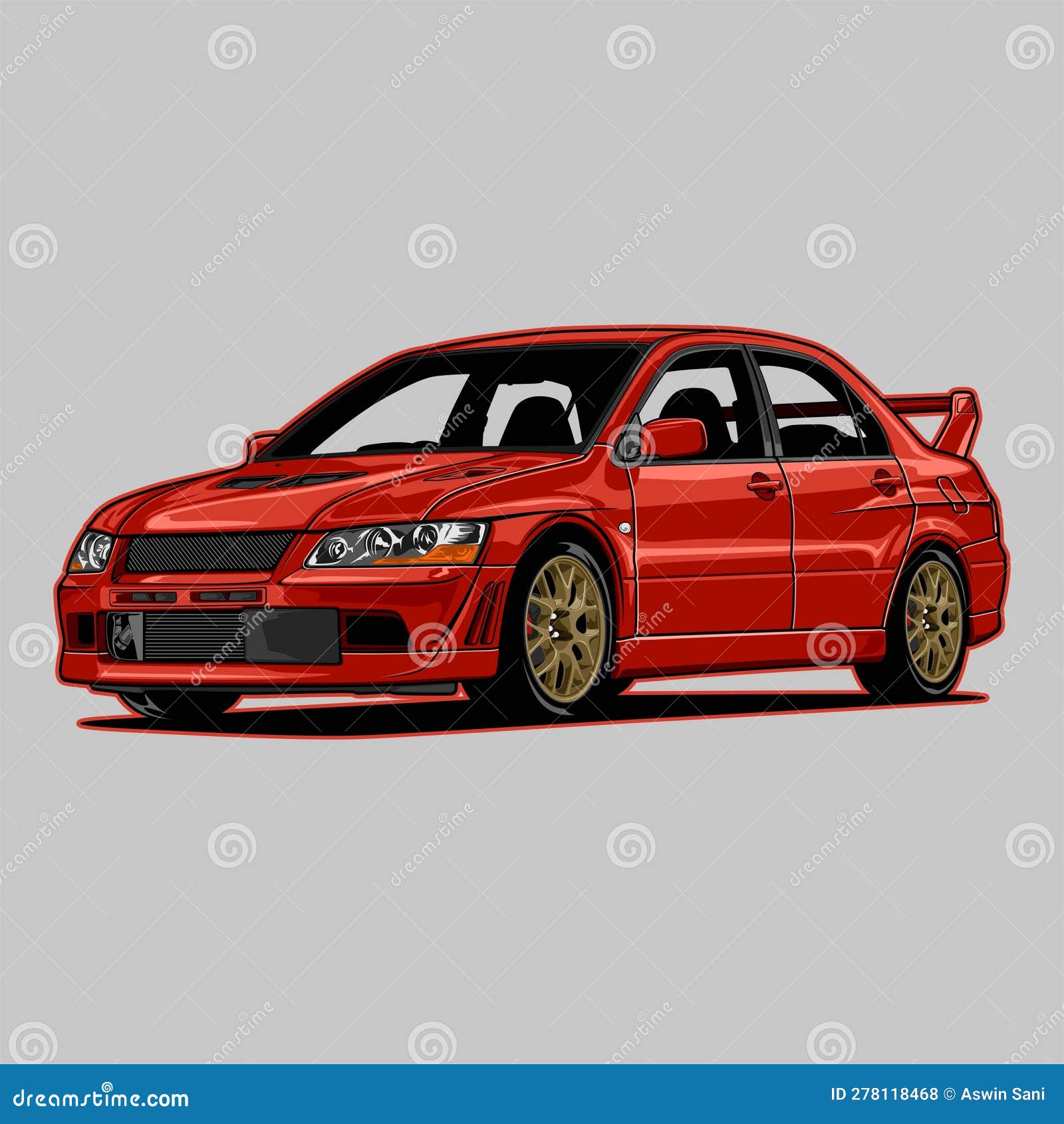 Lancer Evolution VII GSR stock vector. Illustration of transport ...