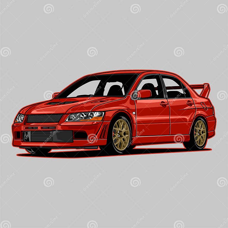 Lancer Evolution VII GSR stock vector. Illustration of transport ...