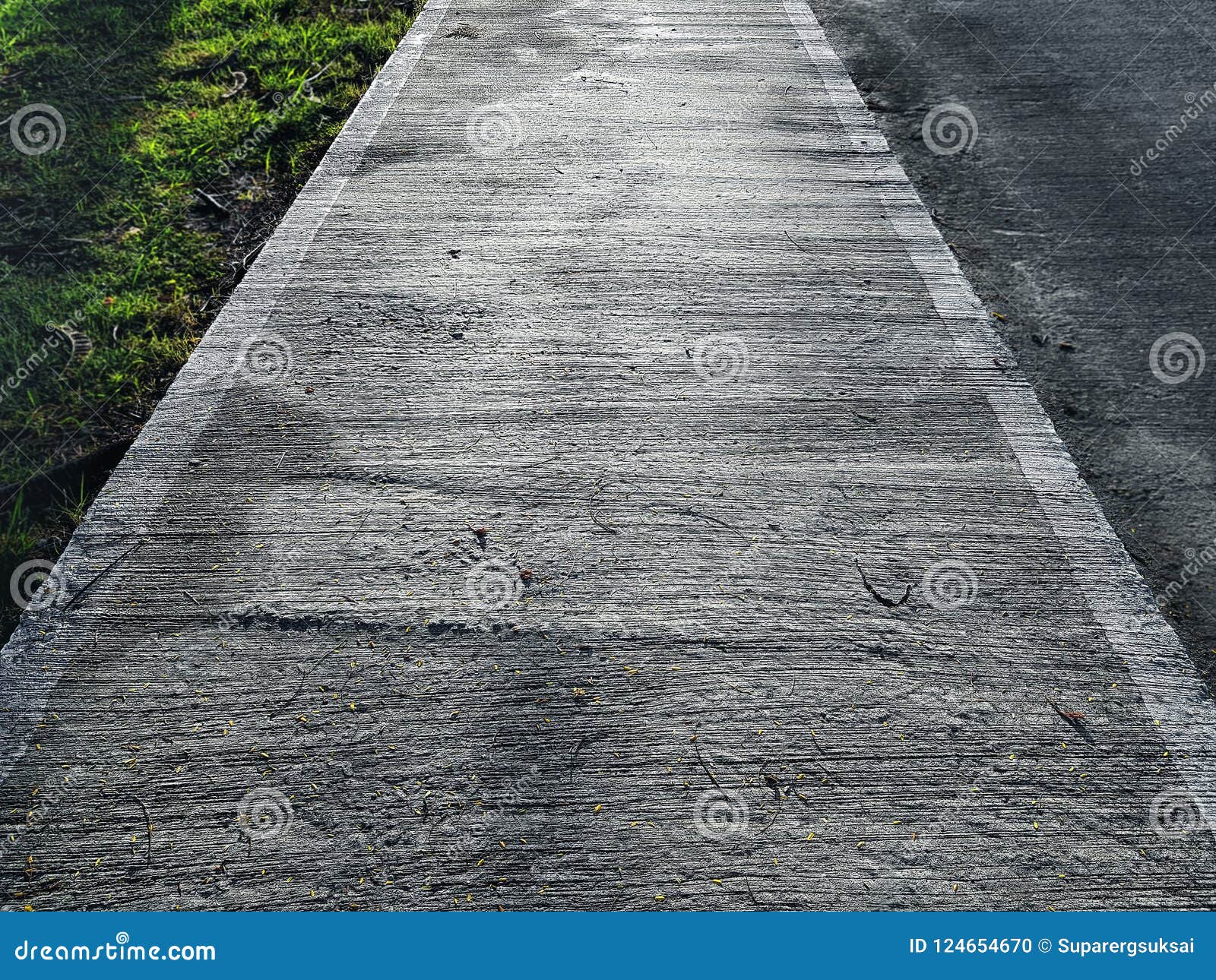 Perspective View of Cement Footpath Along the Road Stock Photo - Image ...