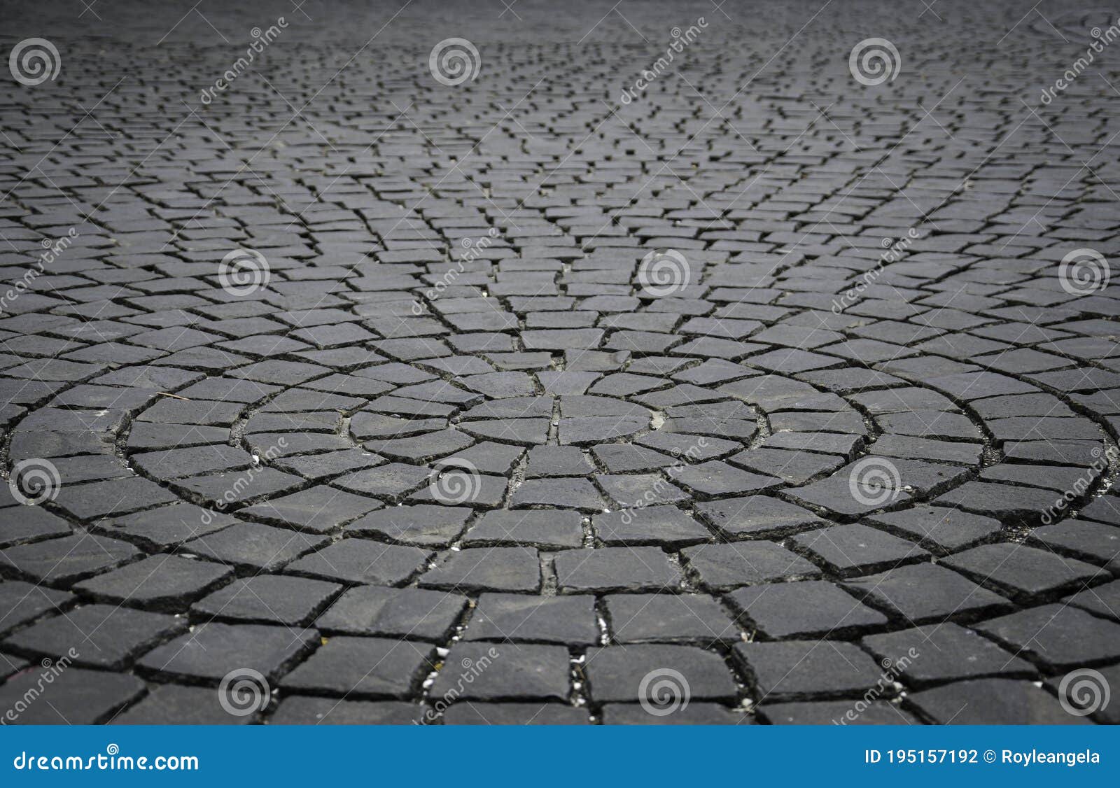 Perspective View of Circular Paving Stone Pattern Stock Photo - Image ...