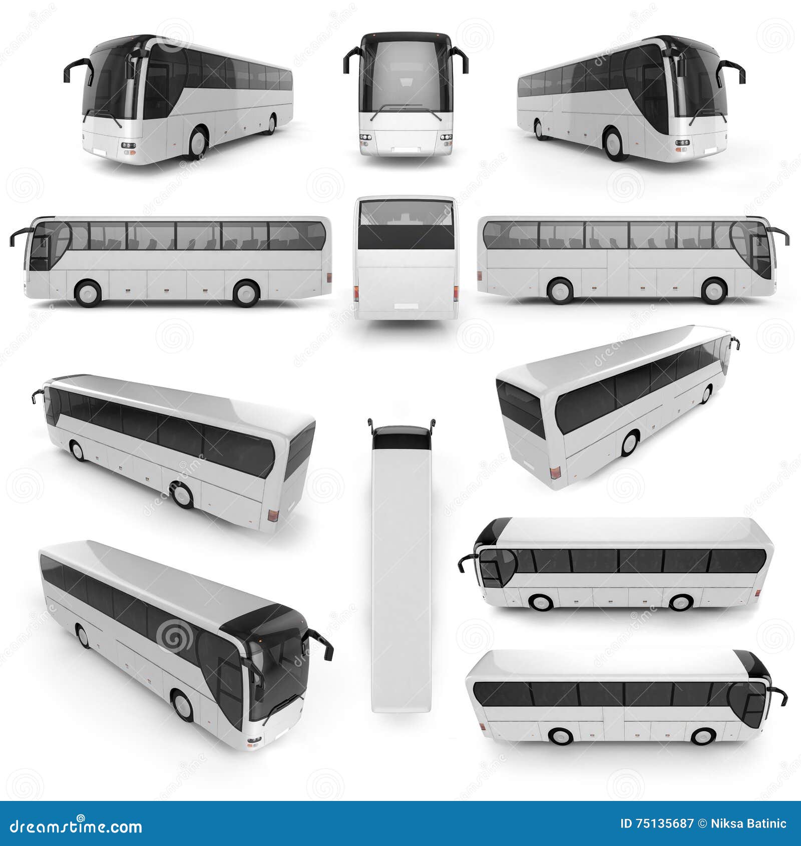 12 Perspective View Of City Bus With Blank Surface For Your Creative ...