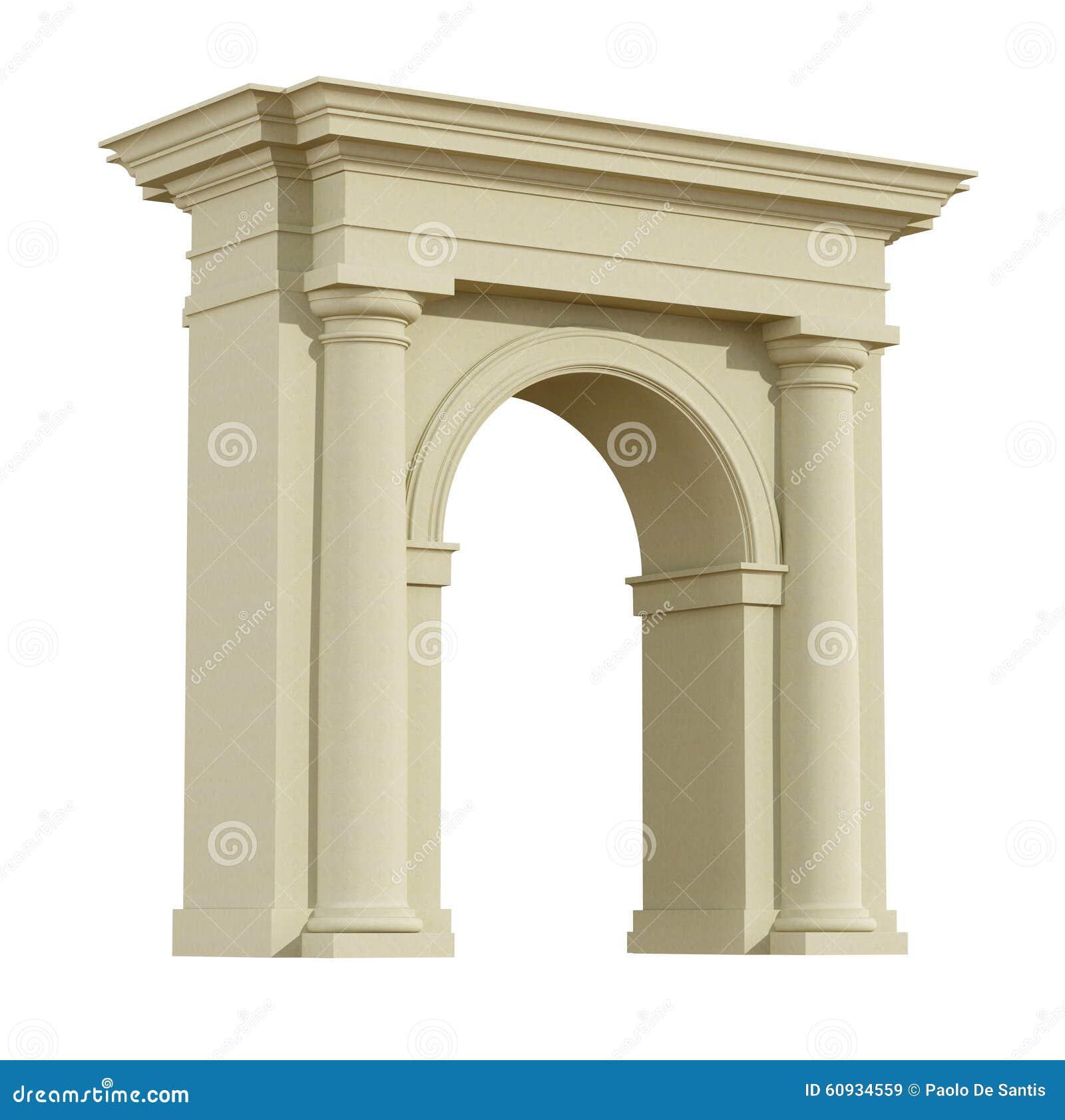 Perspective View of a Classic Arch Stock Illustration - Illustration of ...
