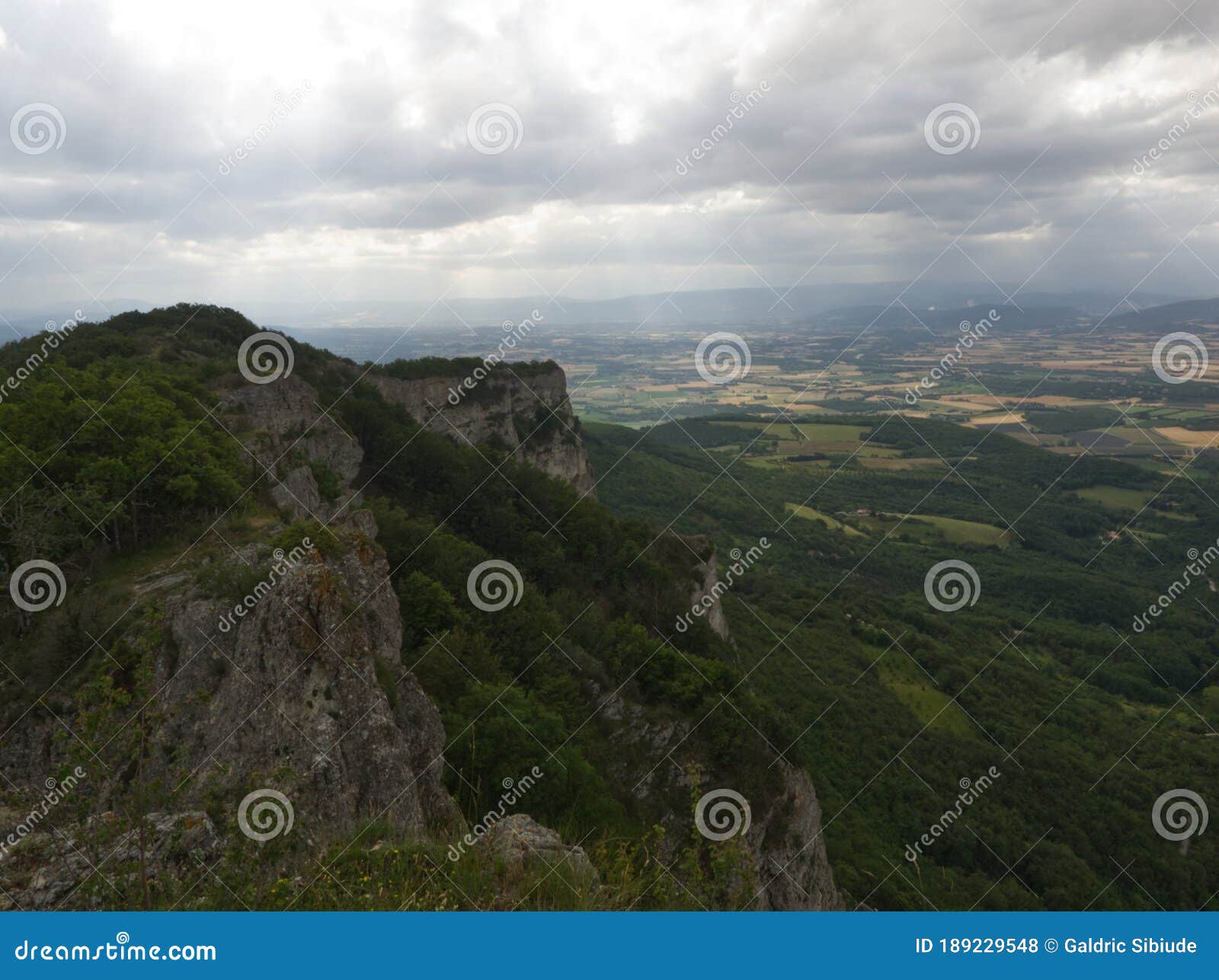 Perspective View on a Cliff with Plain in Background with Light and ...