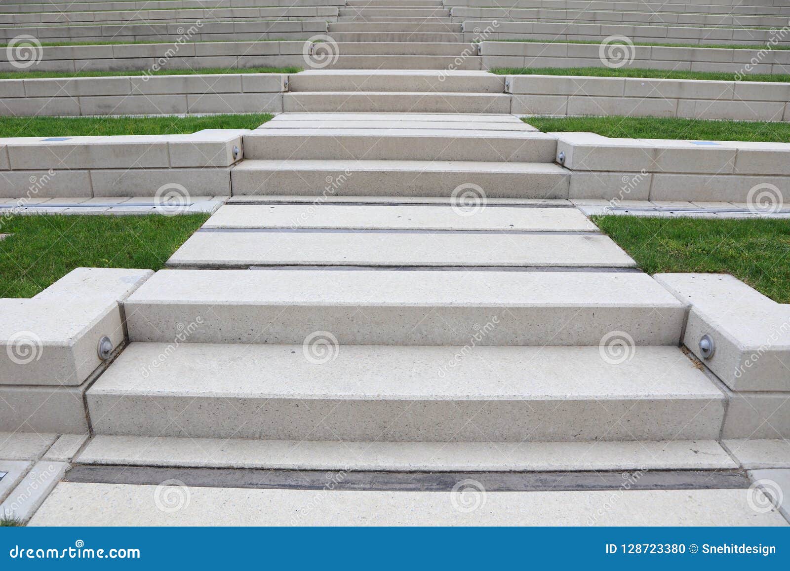 Perspective View of Concrete Steps Stock Photo - Image of background ...
