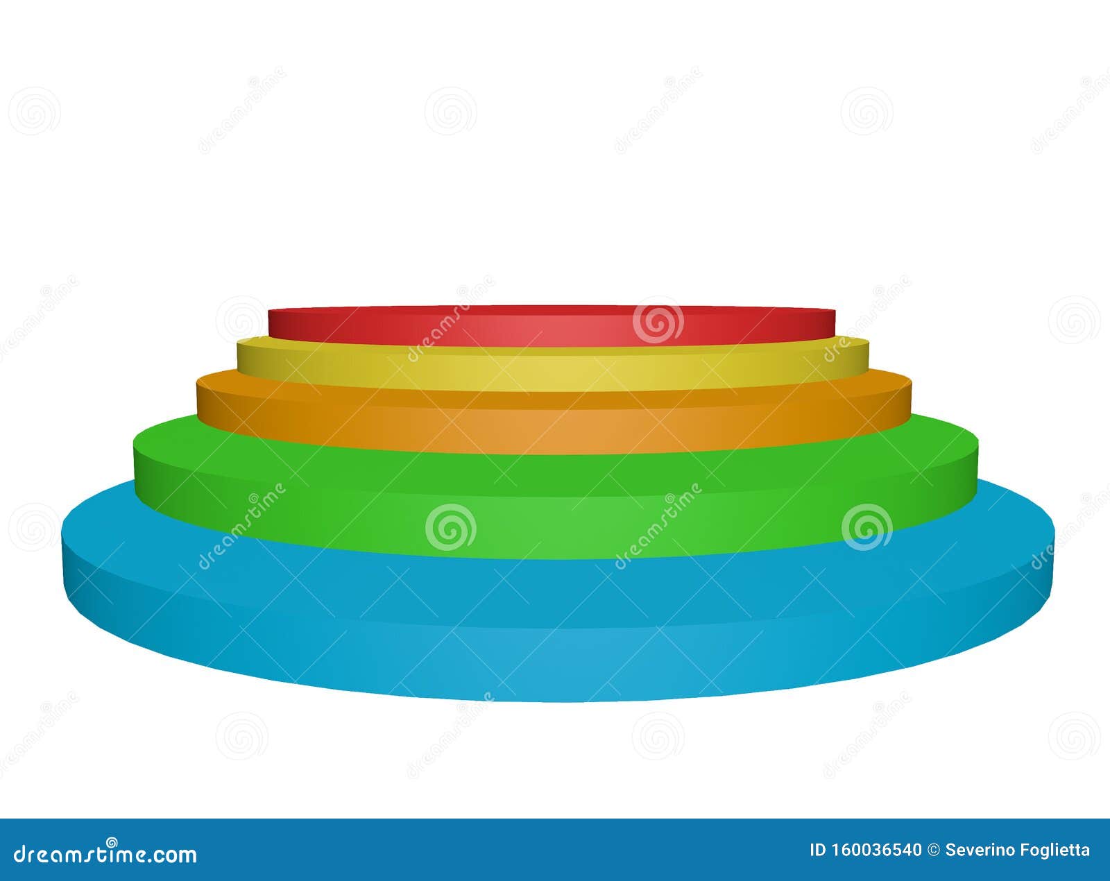 Perspective View 3d Illustration Colored Circular Geometric Shapes on ...