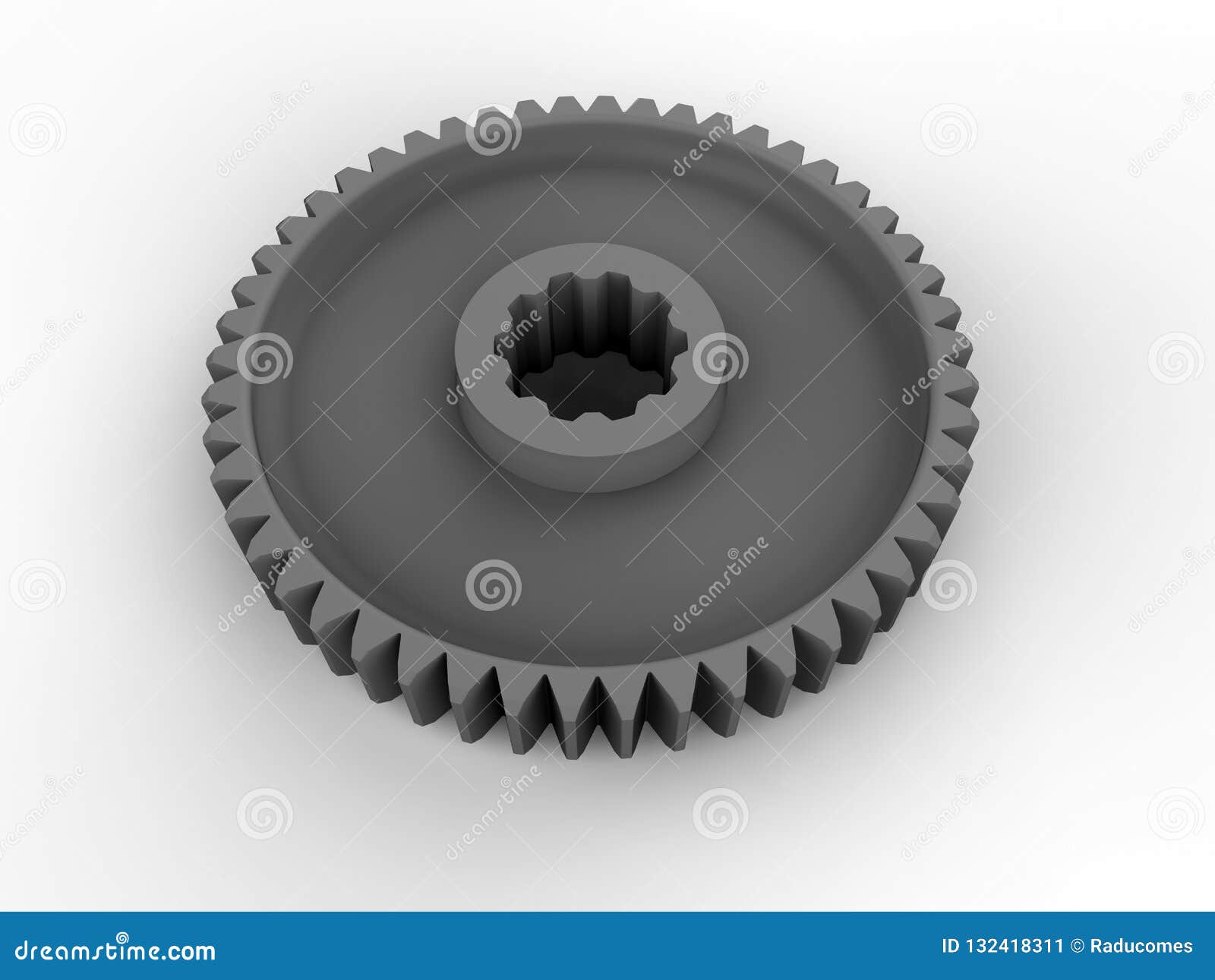 Perspective View of a 3D Rendered Gear Stock Illustration ...