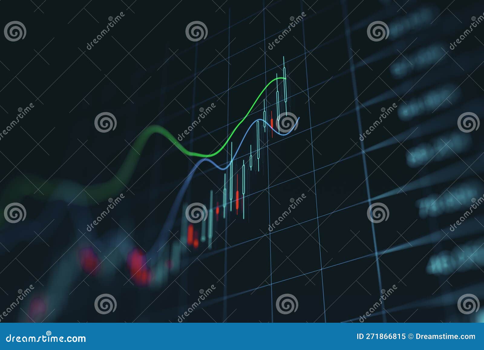 Perspective View on Dark Technological Blurred Squared Background with ...
