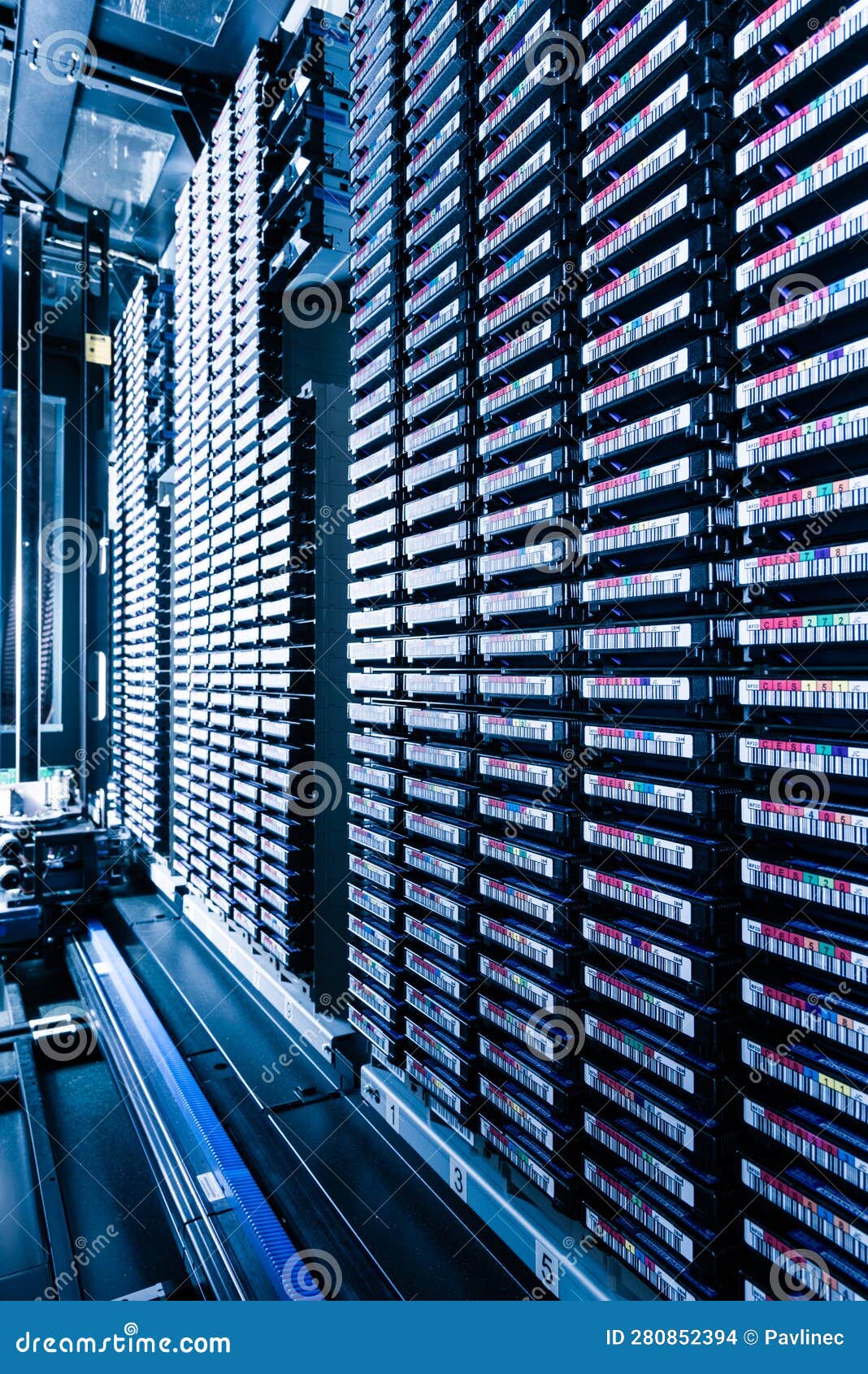 Perspective View of Data Storage Servers Stock Photo - Image of cluster ...