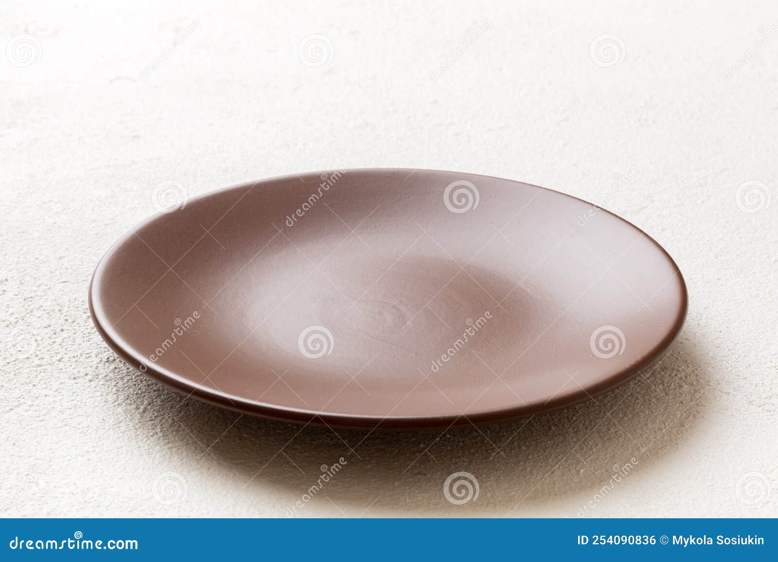 Perspective View of Empty Plate on Cement Background. Empty Space for ...