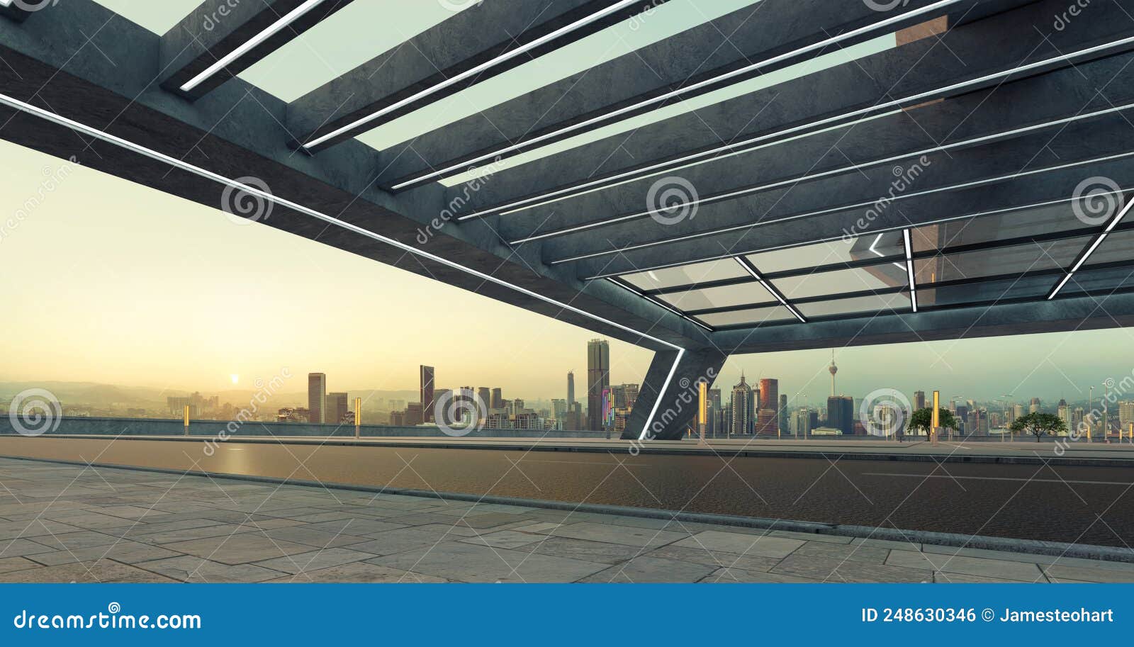 Modern Rooftop Terrace With Custom Pergola Design For Outdoor Living ...