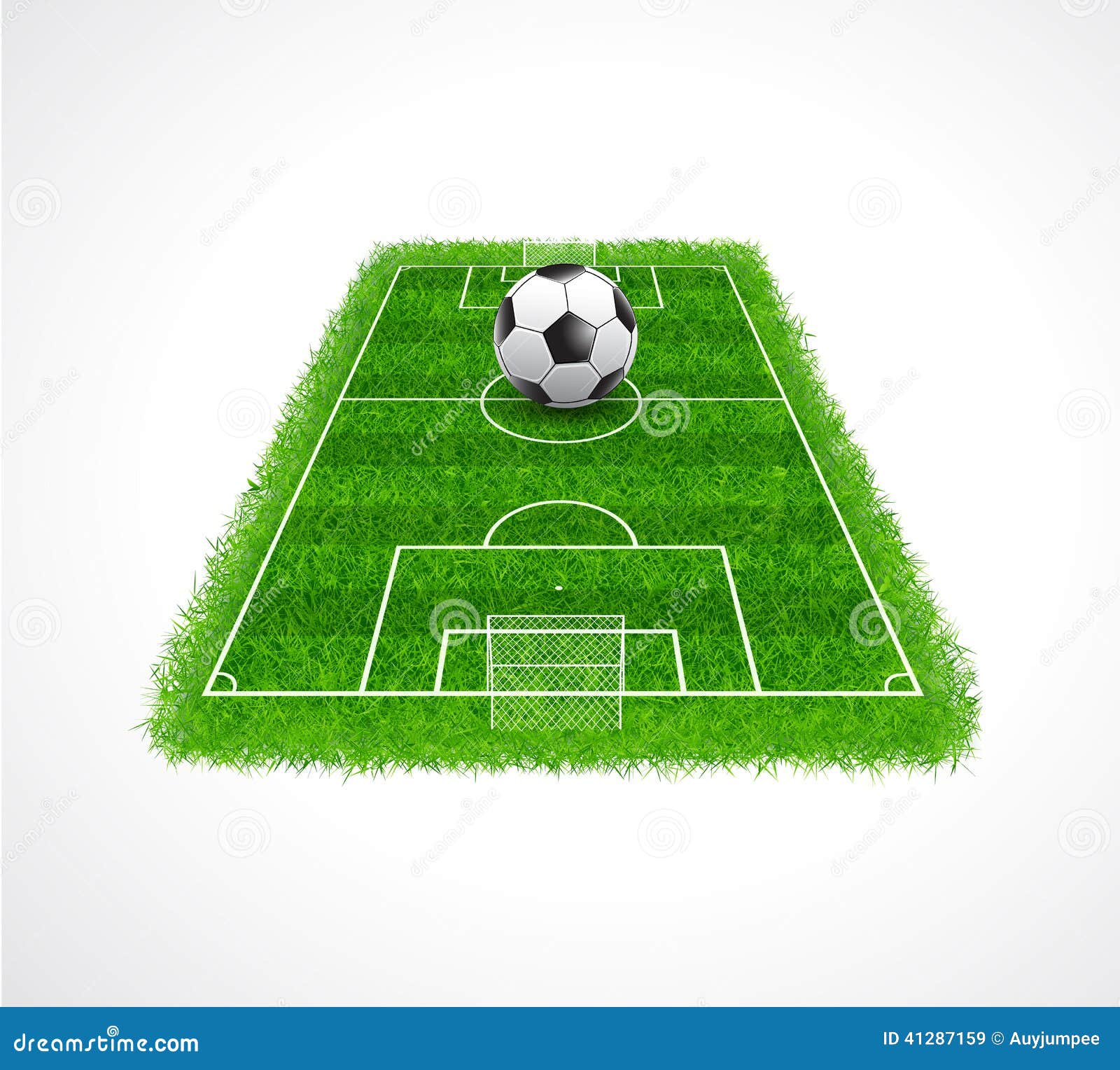 Perspective View of an Empty Soccer Field with Realistic Grass Baseball ...