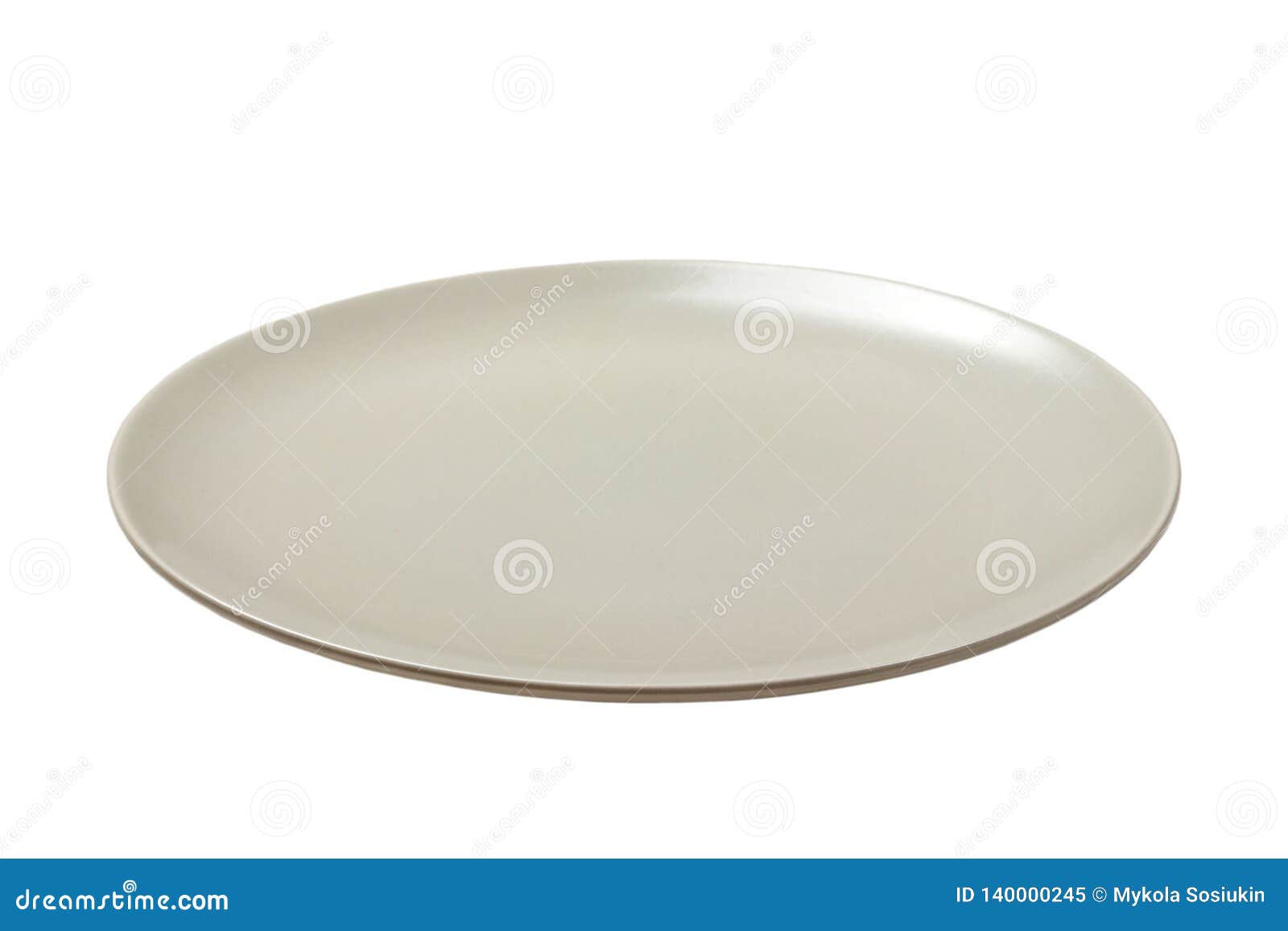 Perspective View. Empty White Plate Isolated on White Background Stock ...