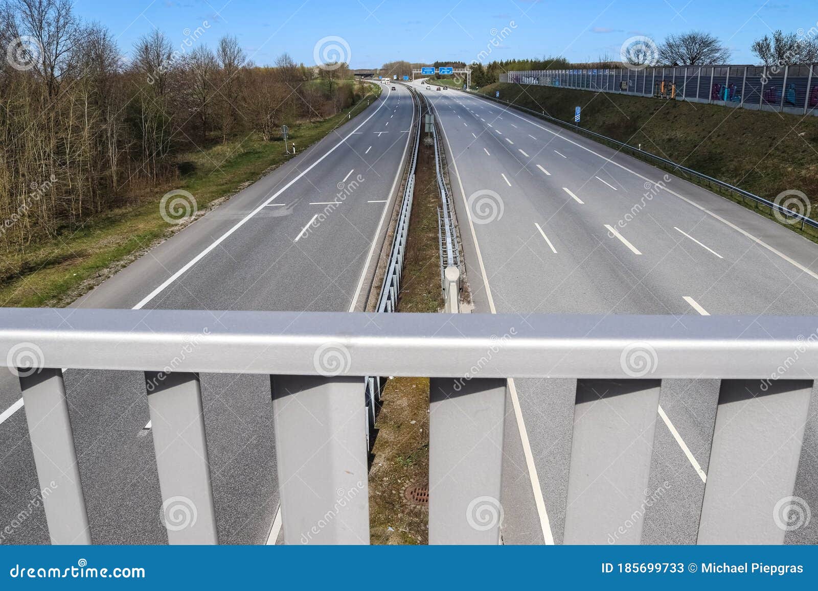 Perspective View on a European Highway on a Sunny Day Stock Image ...
