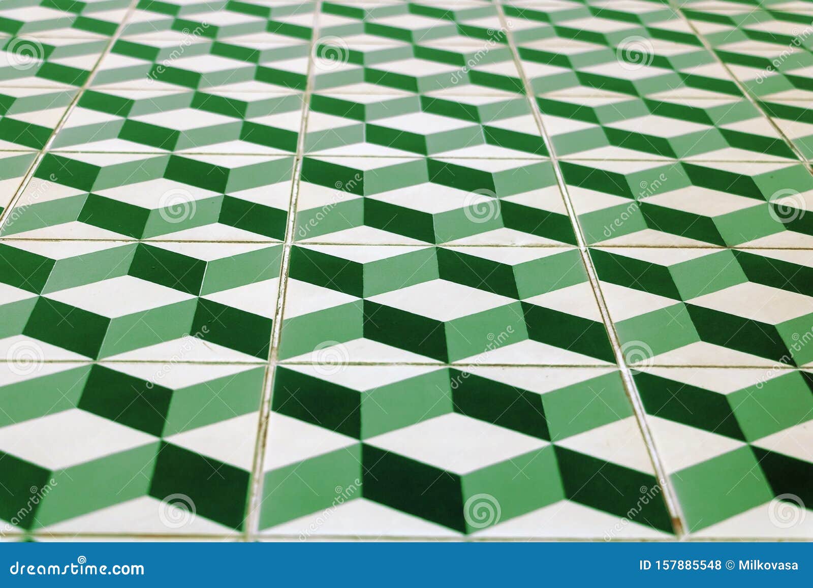 Perspective View of the Floor of Retro Tiles. Stock Photo - Image of ...