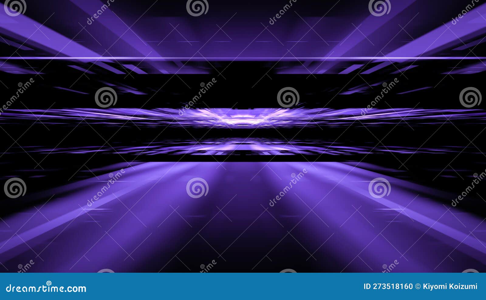 A Perspective View of a Futuristic Neon Road. Stock Illustration ...