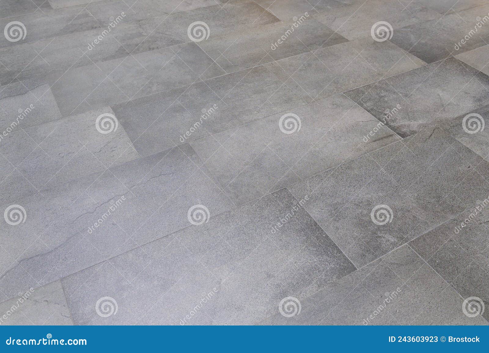 Perspective View of Grey Tile Floor Stock Image - Image of textured ...