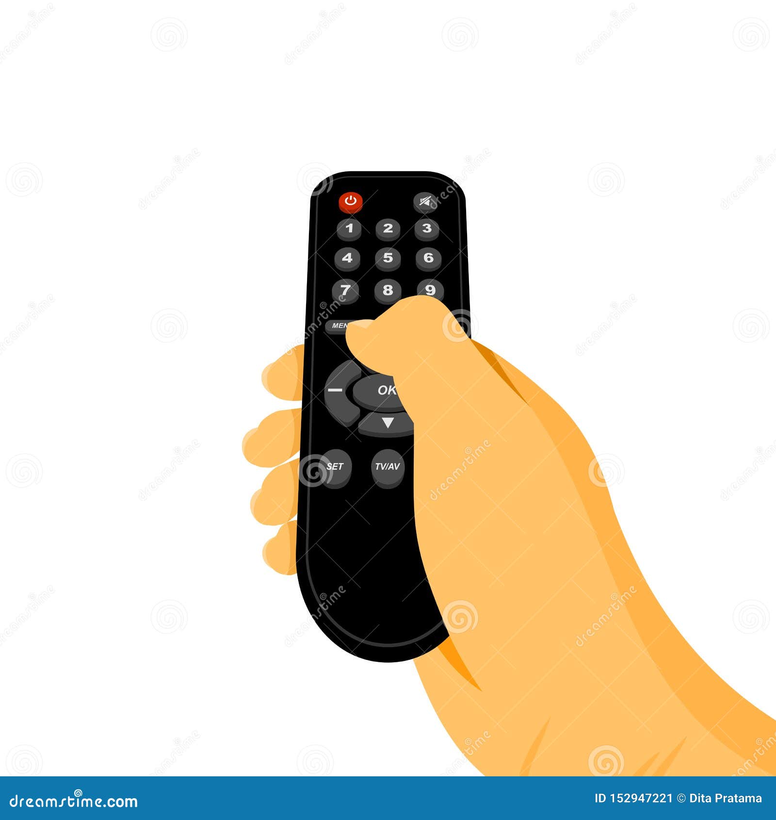 Perspective View Holding the Television Remote Control Vector ...