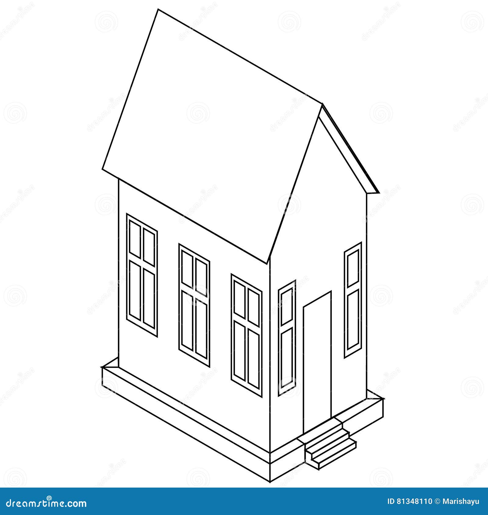 Perspective view of house stock vector. Illustration of home - 81348110