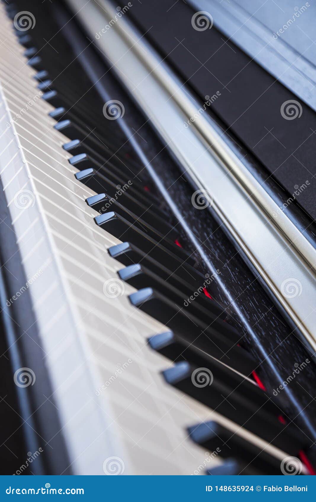 Perspective on a Keyboard`s Keys Stock Photo - Image of instrumental ...