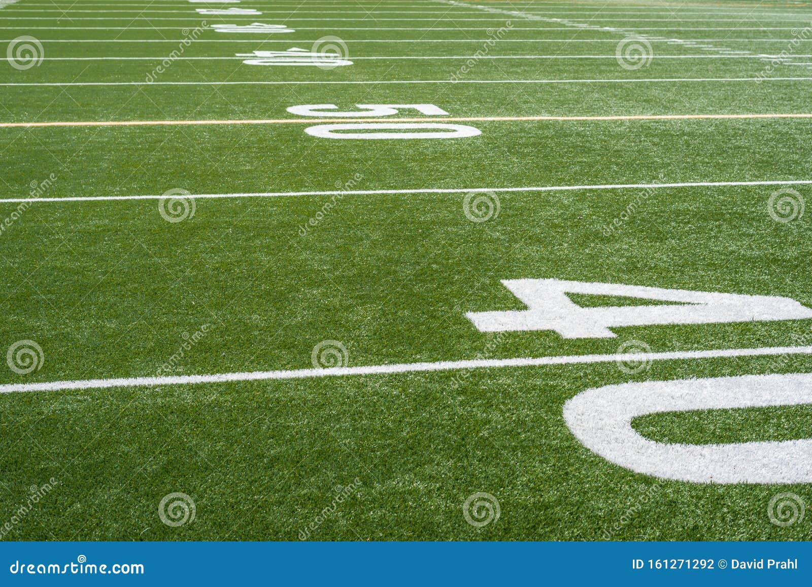 Perspective View Looking Down Football Field Stock Photo - Image of ...
