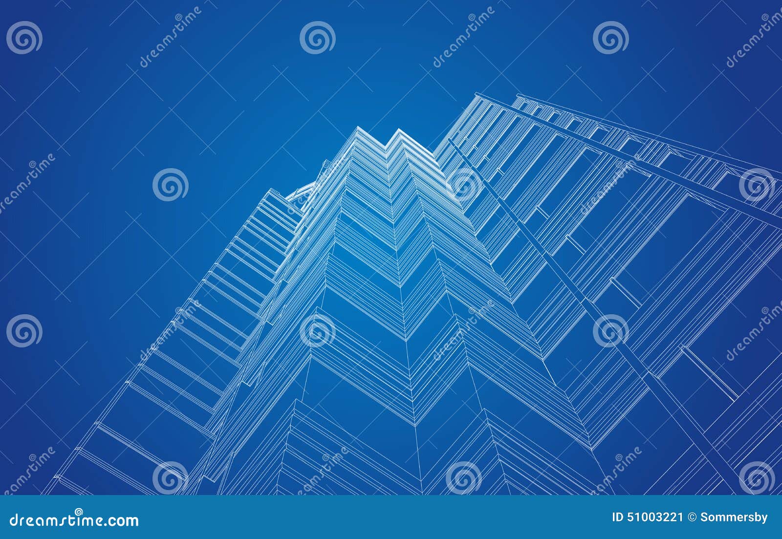 Perspective View of Modern Building Stock Vector - Illustration of ...