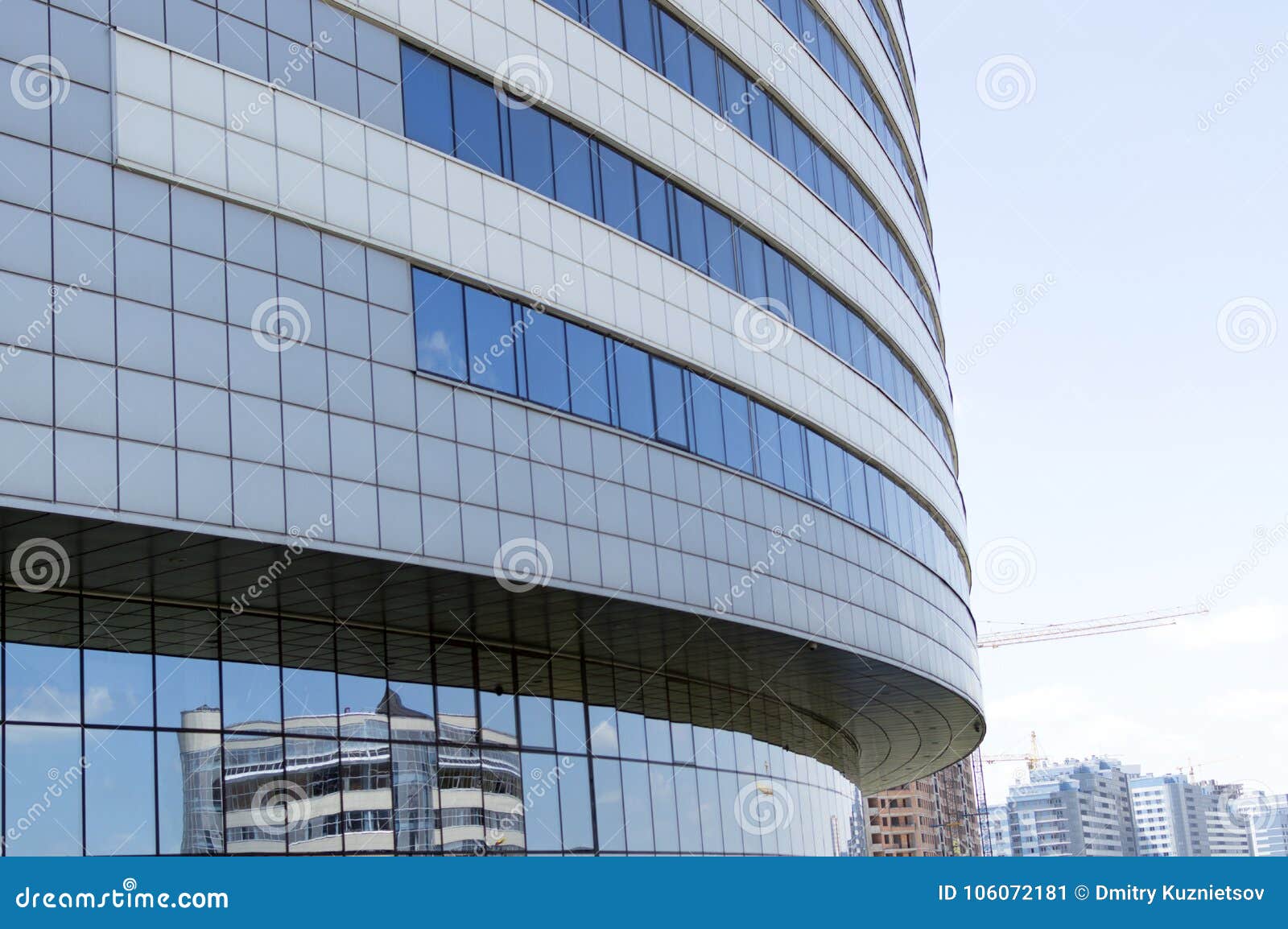 Perspective View of the Modern Building Facade with Construction ...