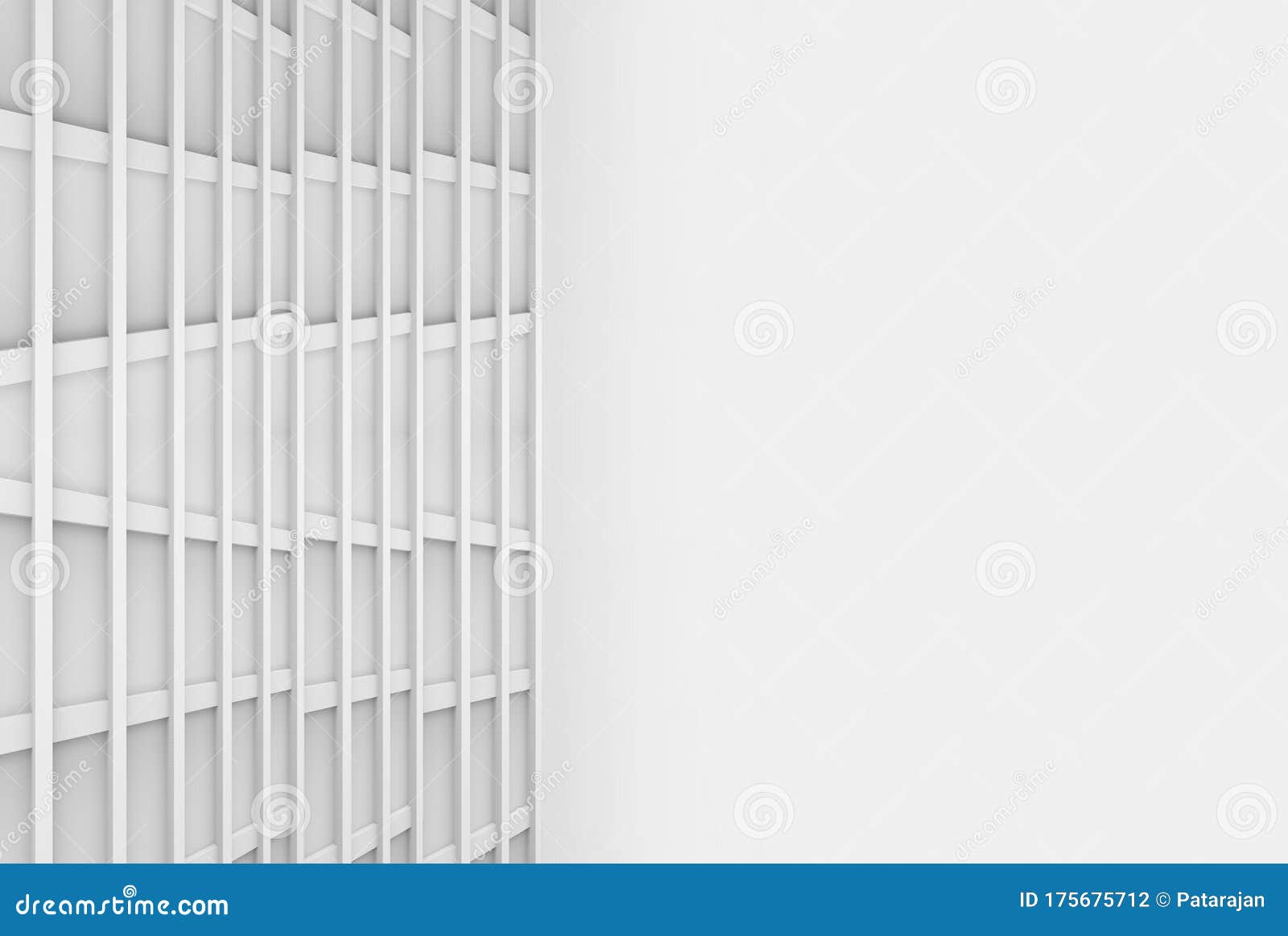 3d Rendering. Perspective View of Modern Light Gray Rectangle Shape ...