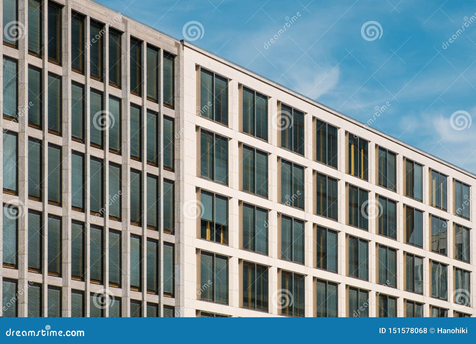 Perspective View of Modern Office Buildings and Blue Sky Stock Photo ...