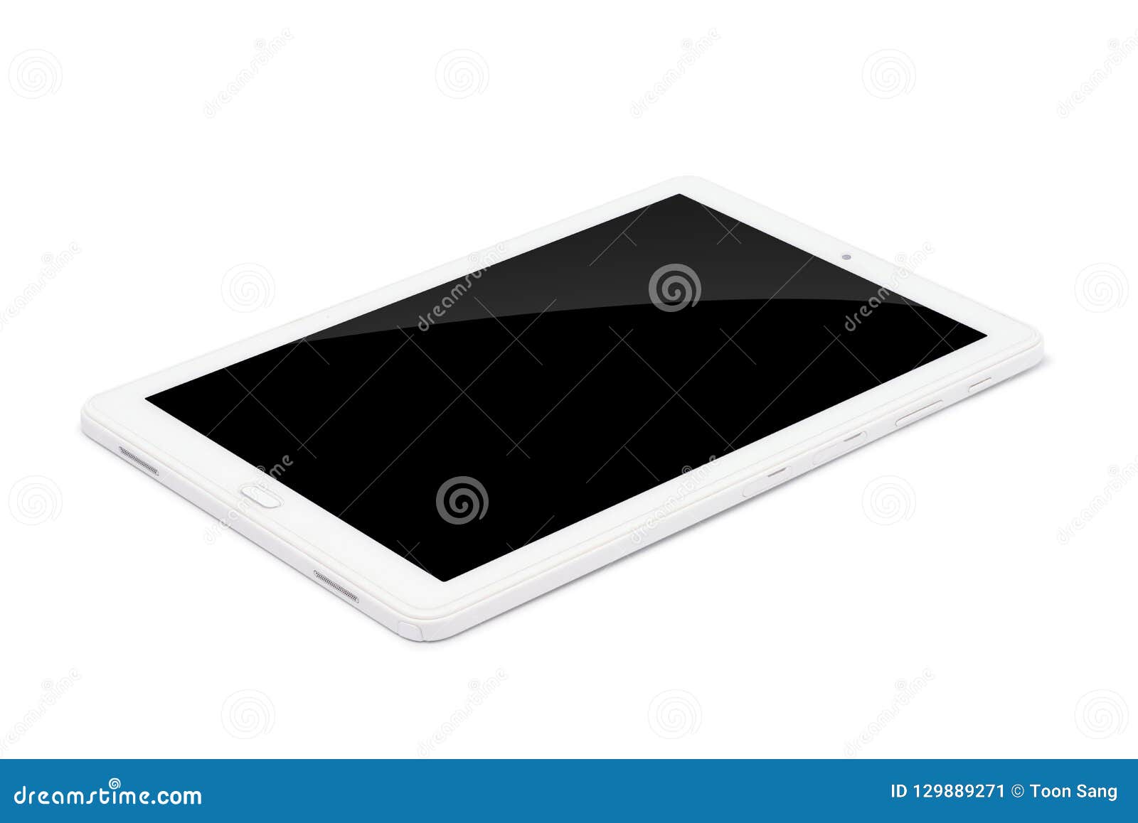 Perspective View of Modern White Tablet Computer Stock Image - Image of ...