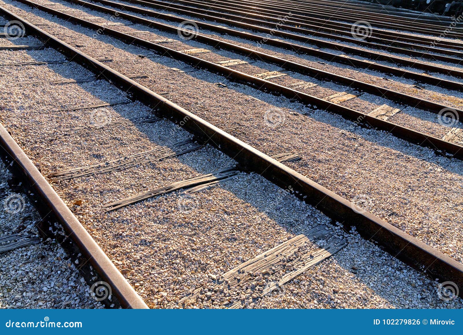 Perspective View of Multiple Rails Stock Photo - Image of travel, brash ...