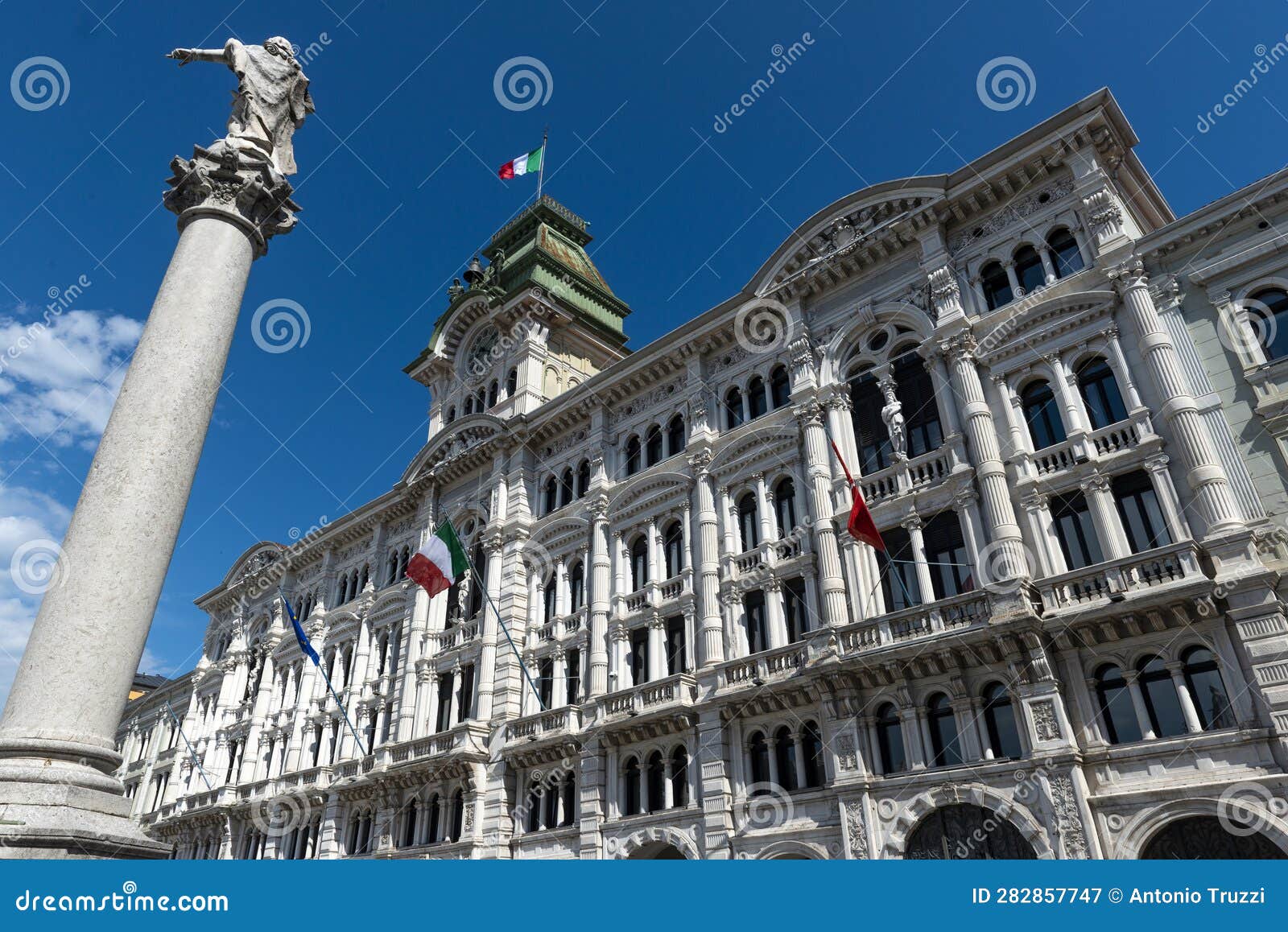 Perspective View of the Municipality of Trieste Stock Image - Image of ...