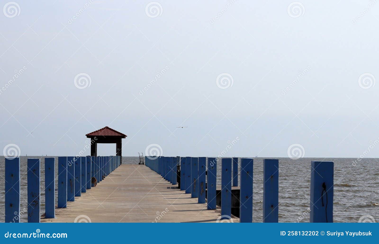 Perspective View of Pier at the Sea, Jetty and Sea in Sun Light Stock ...