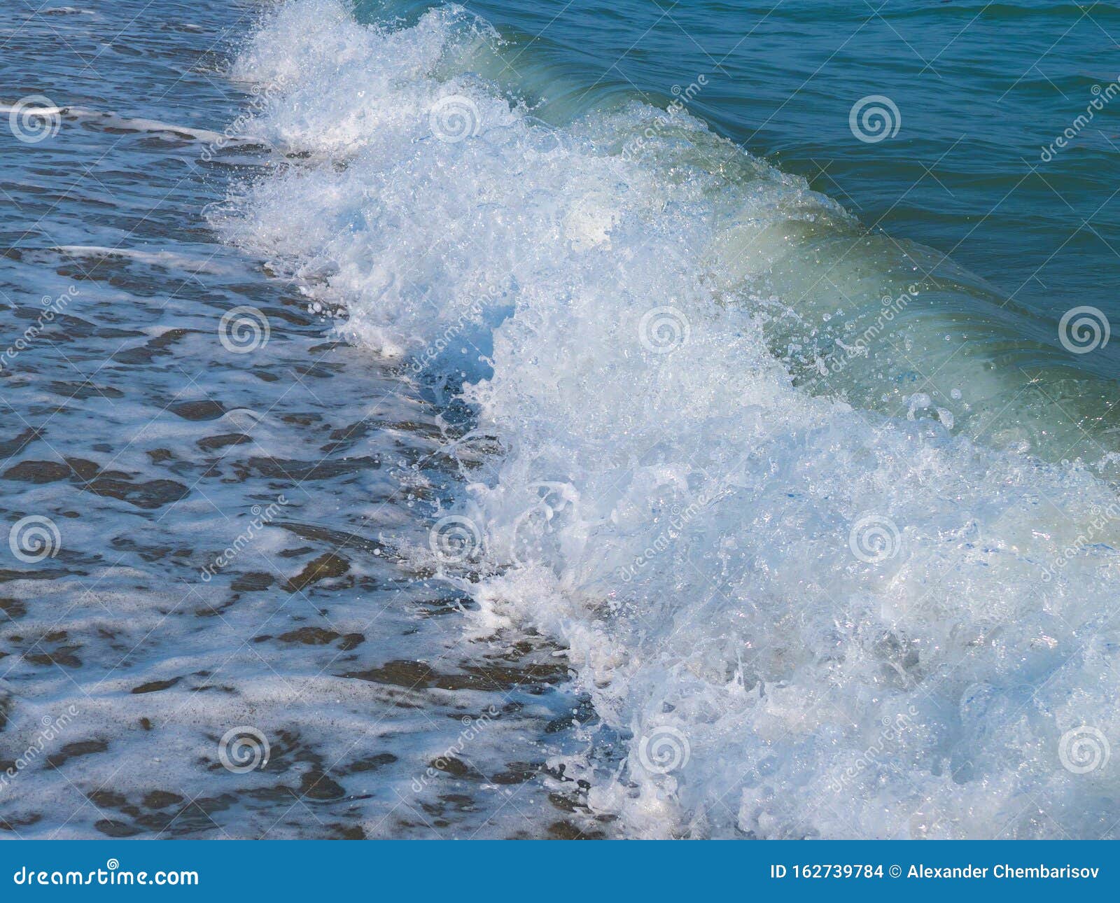 Perspective View of Powerful Sea Wave with Surf and Foam Stock Photo ...