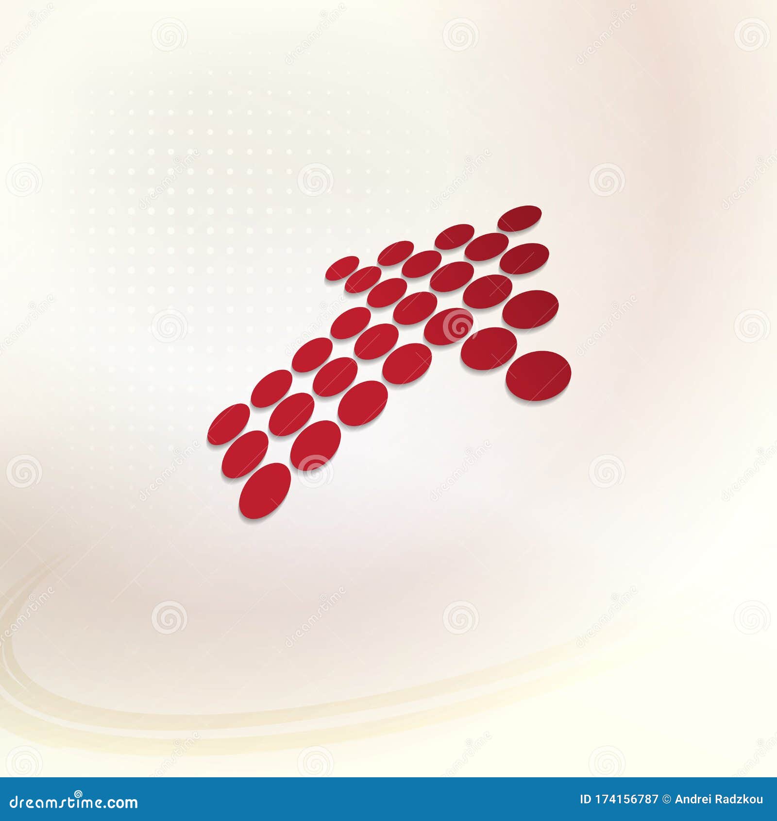 Logo with red dotted arrow stock vector. Illustration of arrow - 174156787