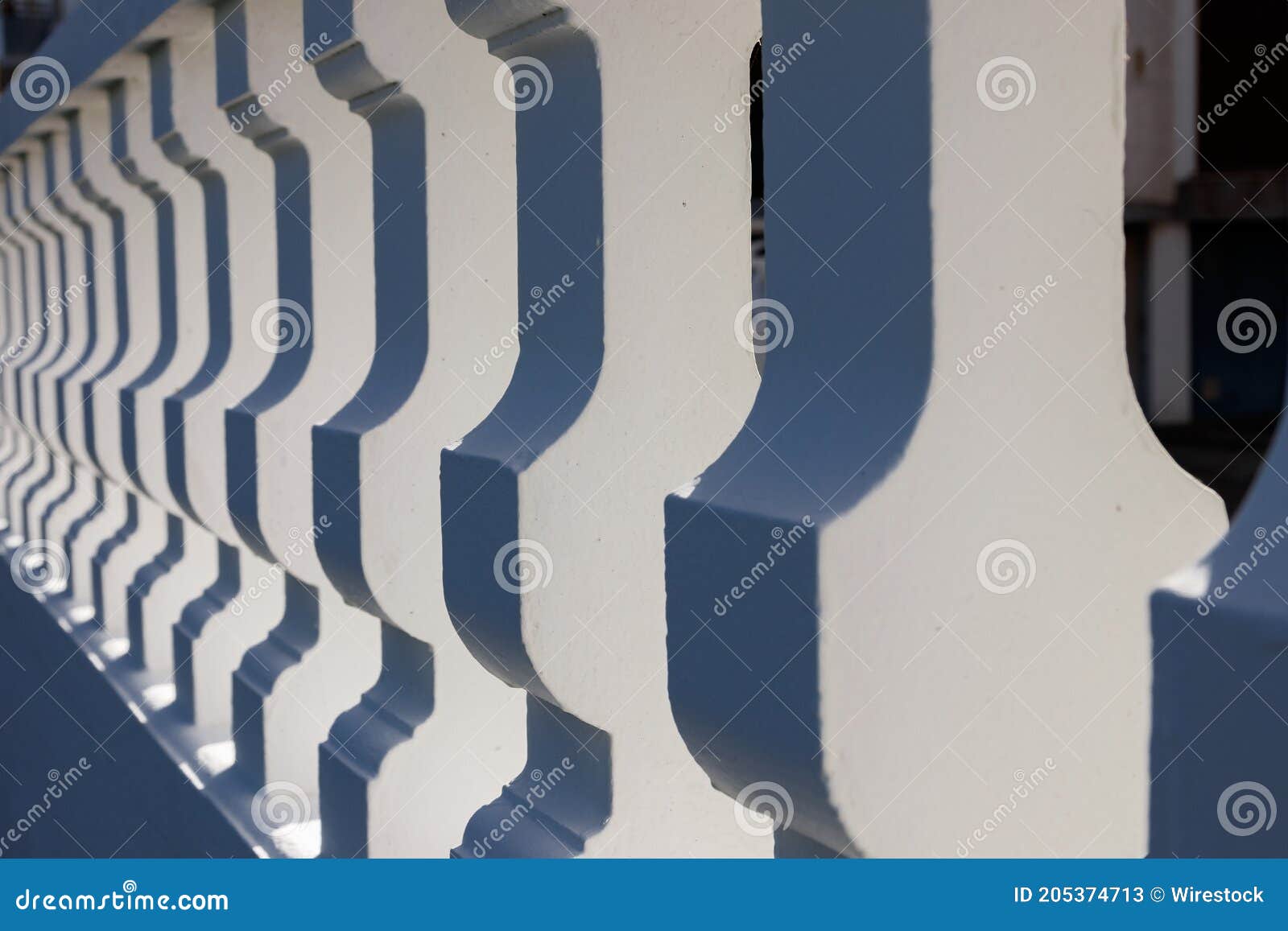 Perspective View of a Row of Whitewashed Symmetric Columns Stock Image ...