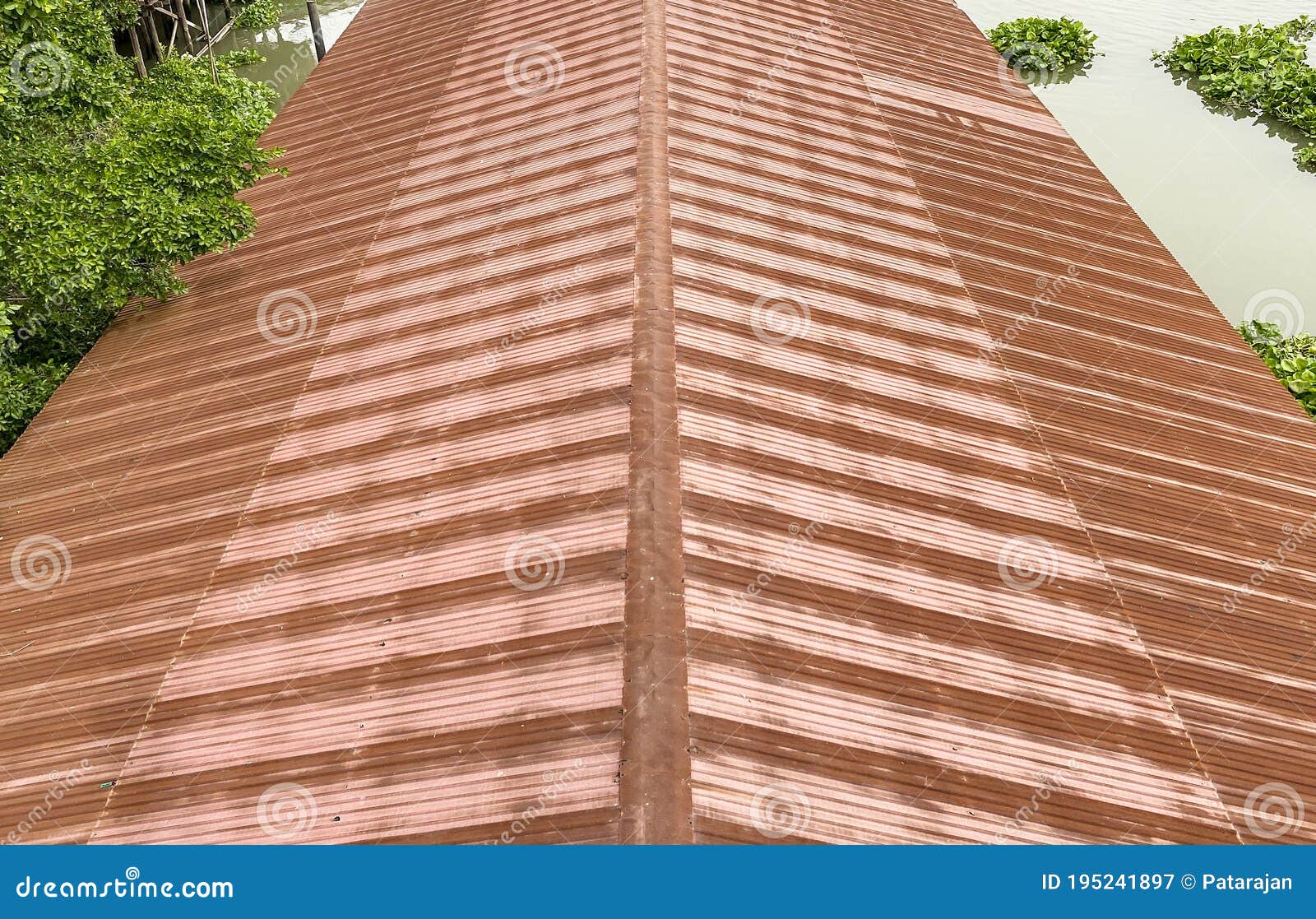 Perspective View of Rusty Steel Roof Background. Stock Image - Image of ...