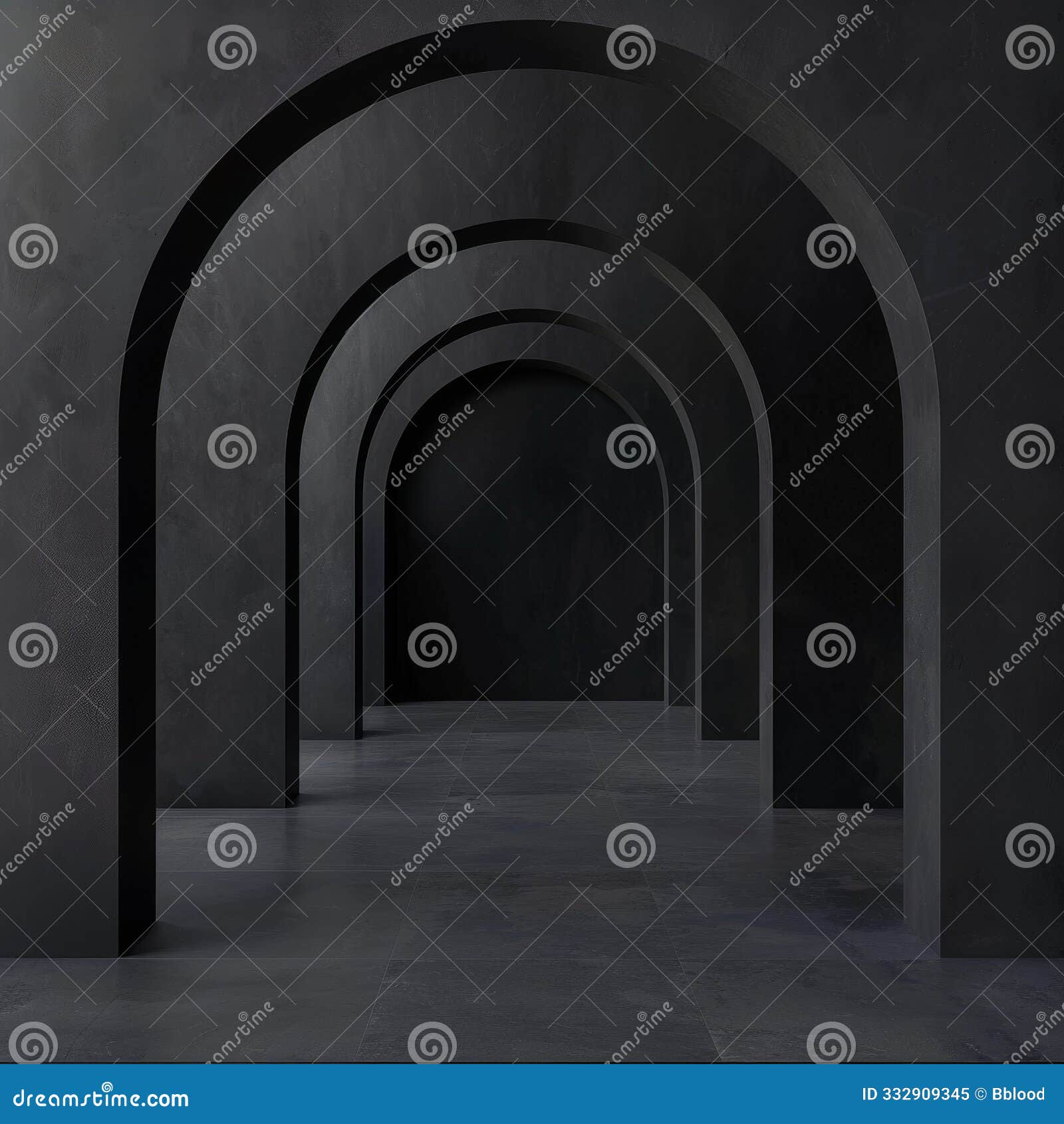 Series of Arches in a Dark Room Creating Depth Stock Image - Image of ...