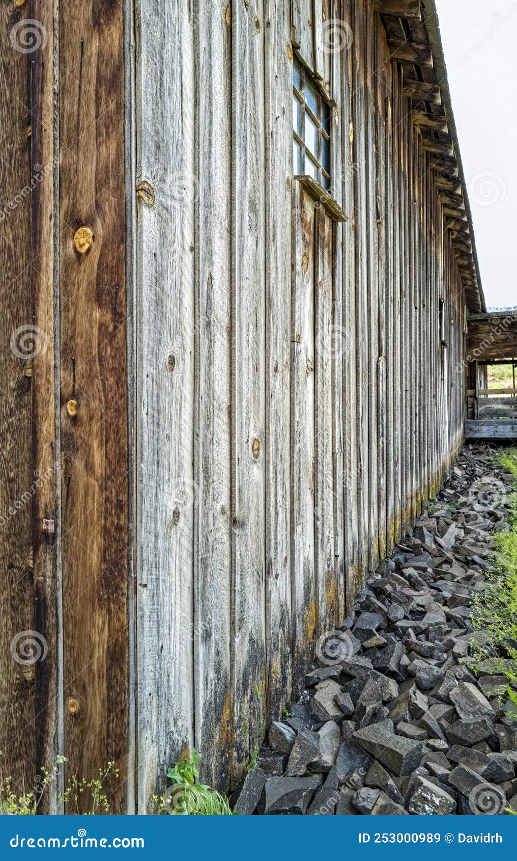 Perspective View of the Side of an Abandoned Barn in Central Oregon ...