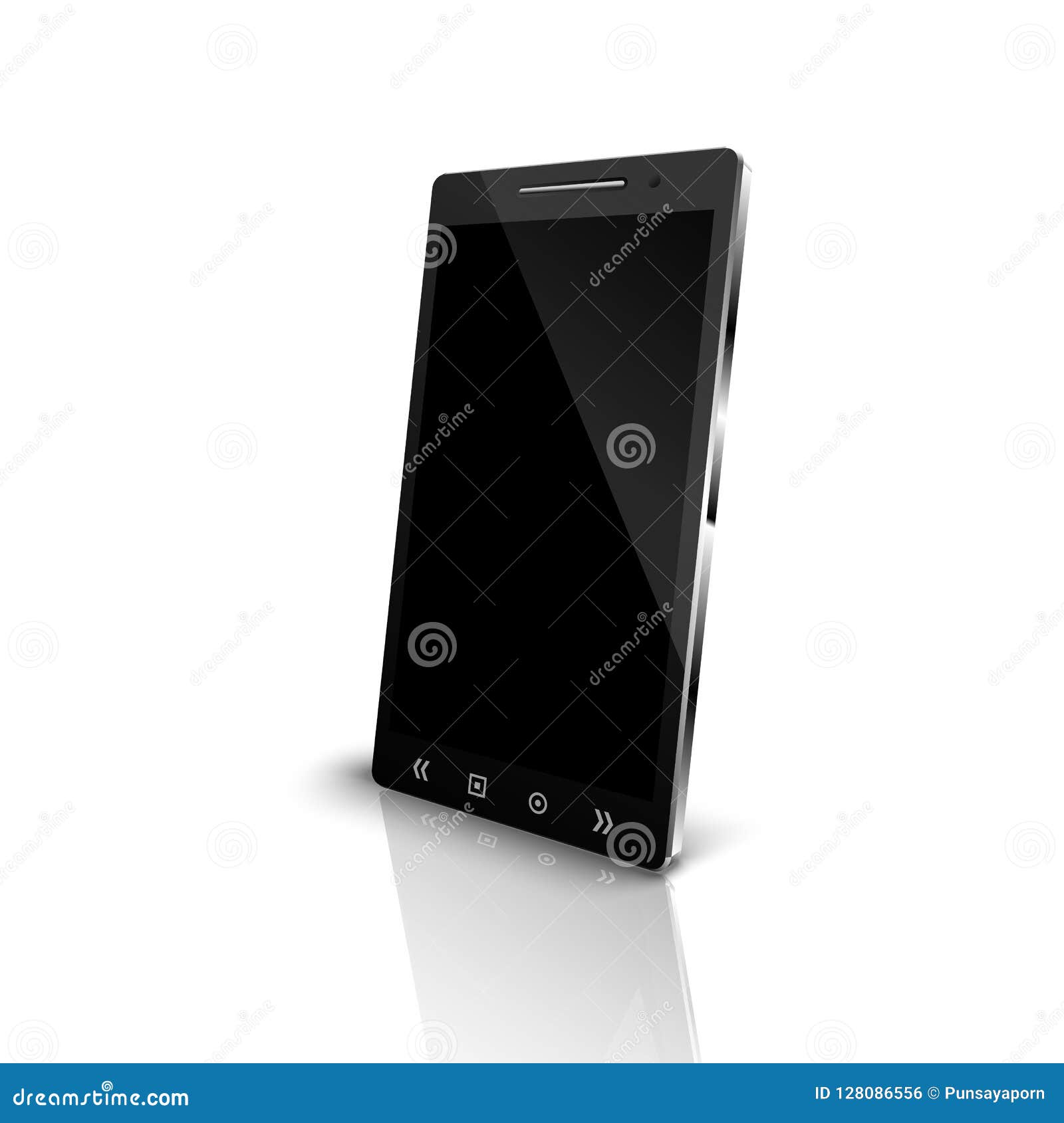 Perspective View Smartphone with Reflect Stock Vector - Illustration of ...