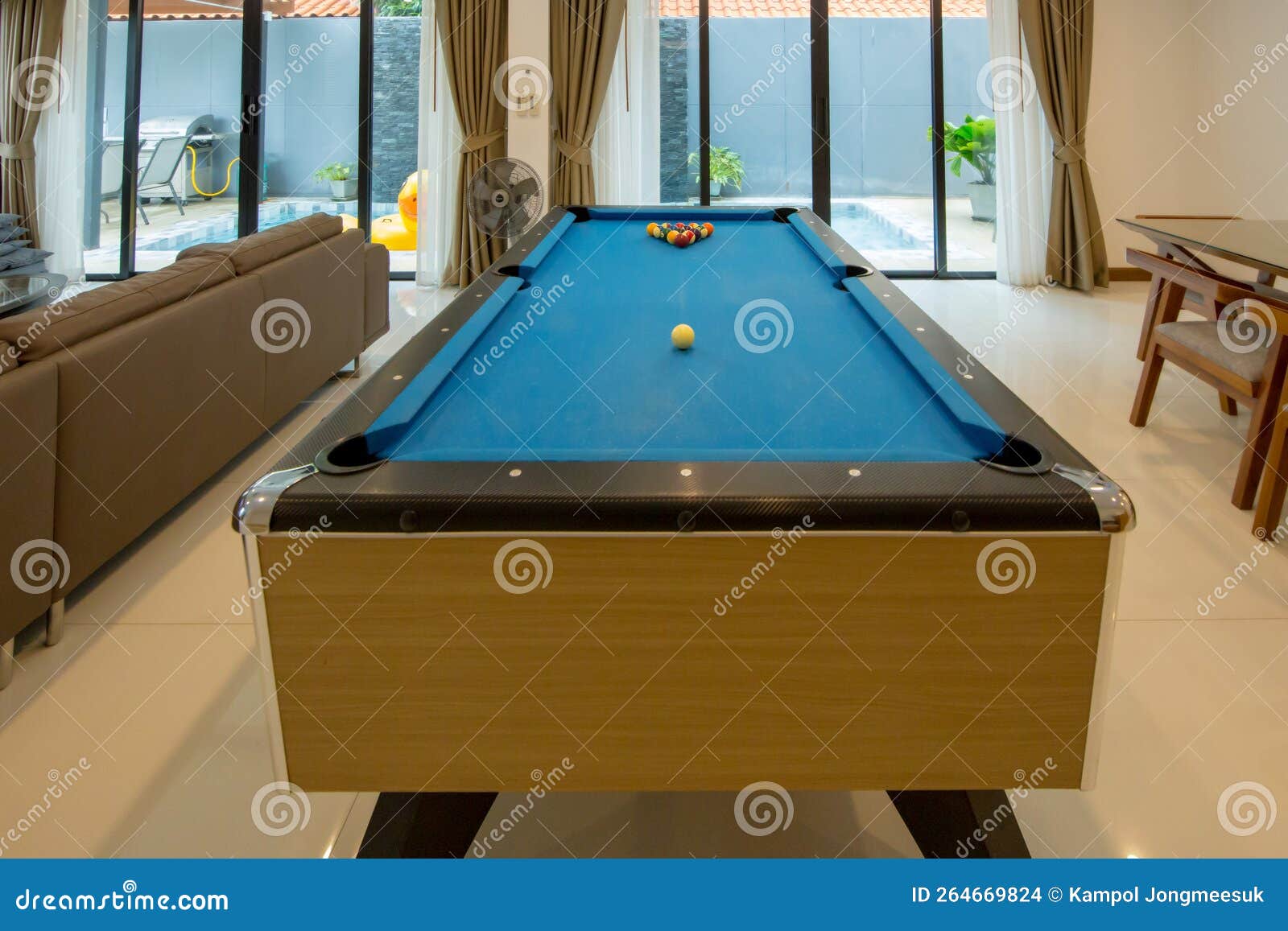 Perspective View of Snooker Table or Pool Table Stock Photo - Image of ...