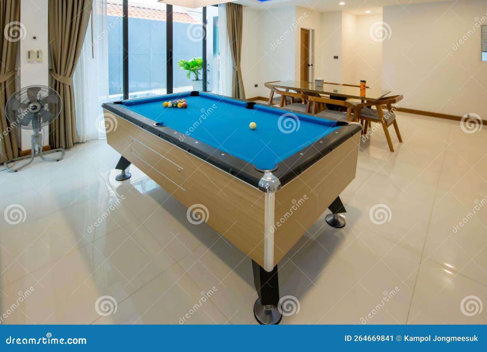Perspective View of Snooker Table or Pool Table Stock Image - Image of ...