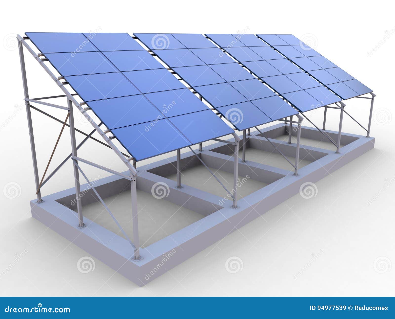 Perspective View - Solar Panels Stock Illustration - Illustration of ...