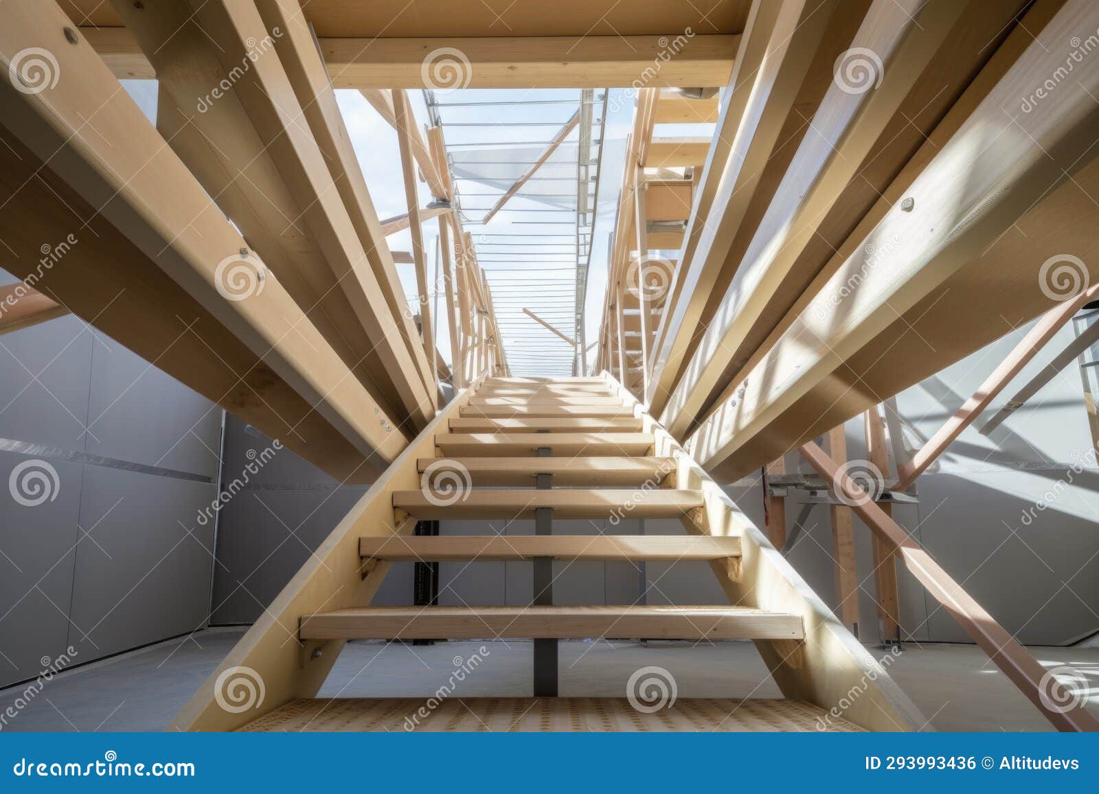 Perspective View of Stairs in a New Build Structure Stock Photo - Image ...