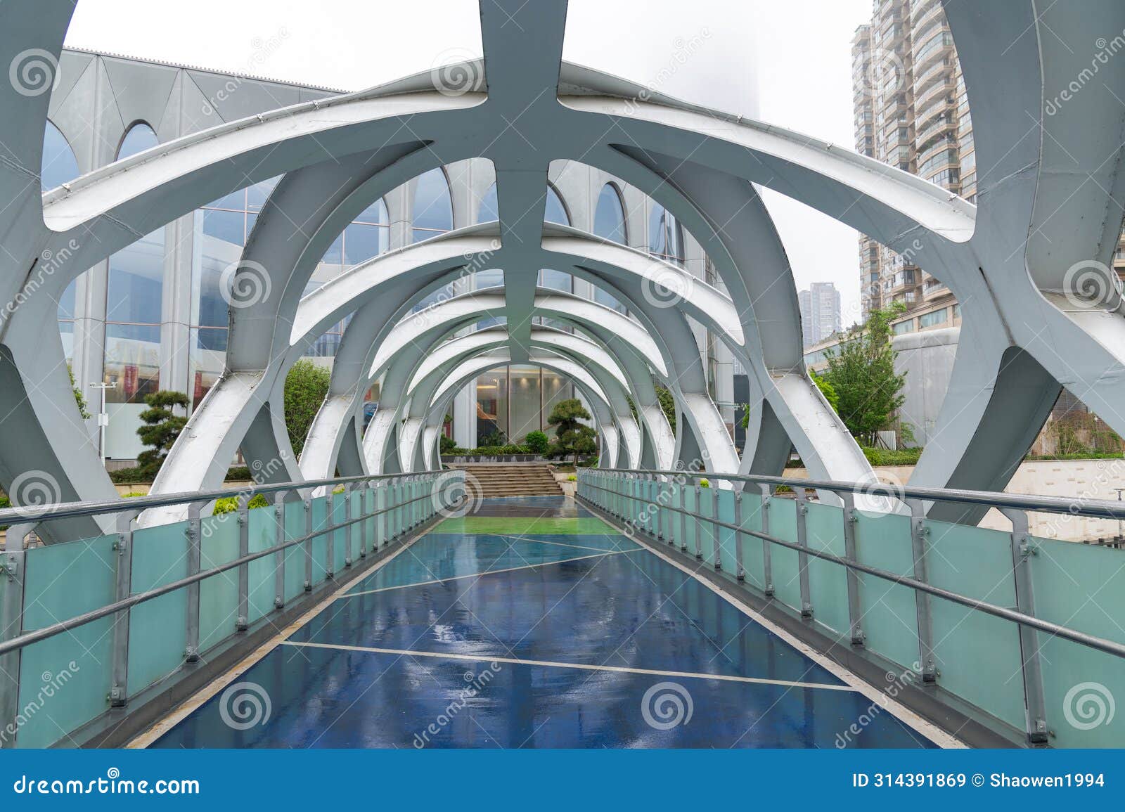 Structural Steel Bridge and Railing Stock Image - Image of steel ...