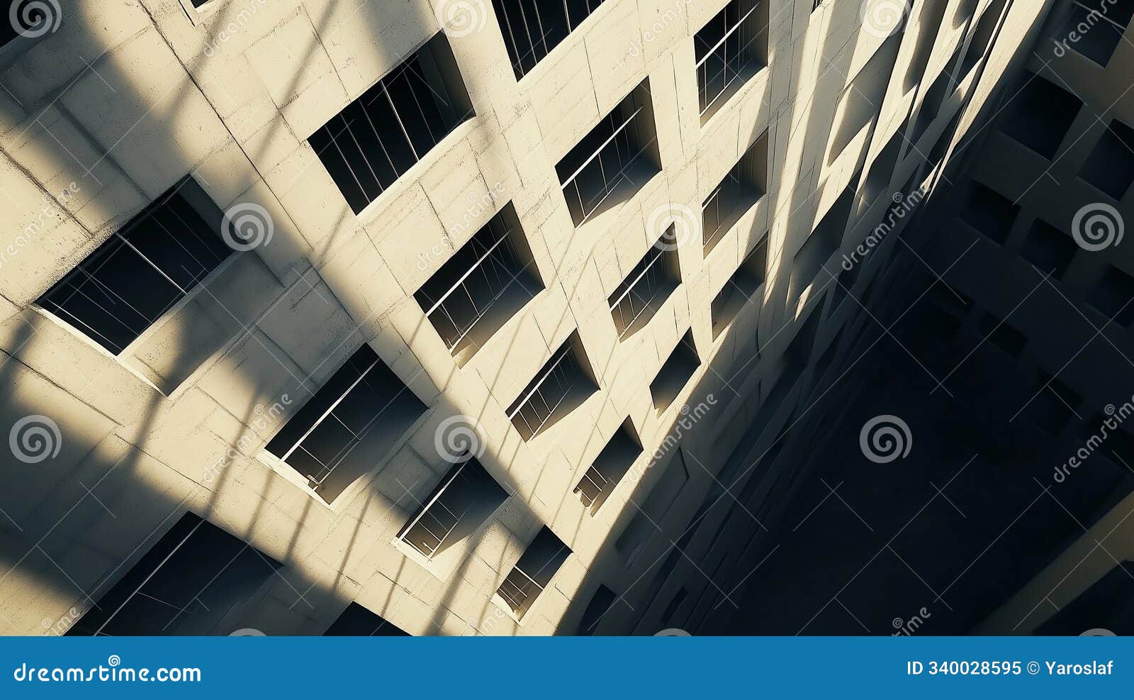 Perspective View of a Tall Residential Building with Repetitive ...