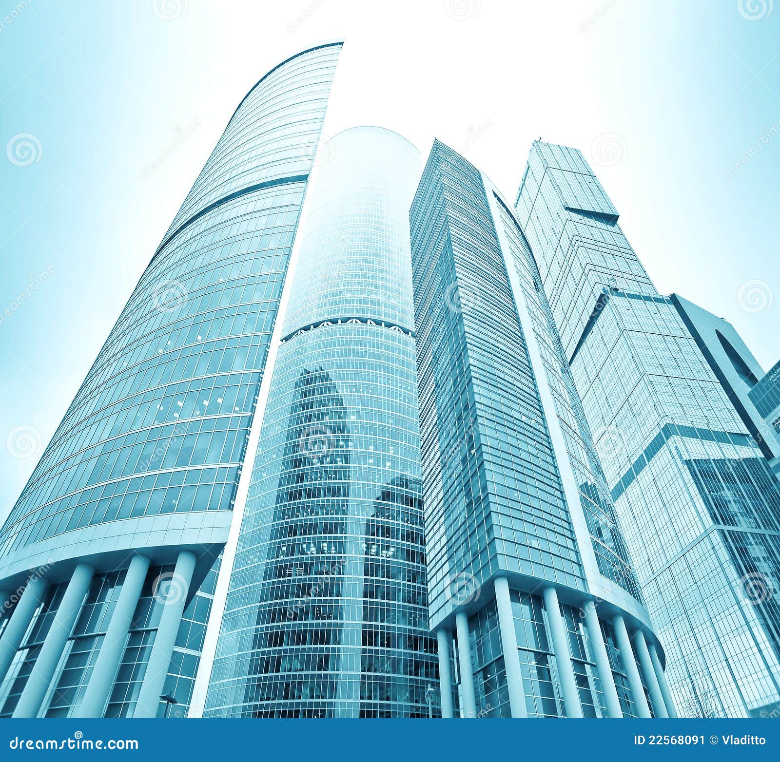 Perspective View To Glass Skyscrapers Stock Image - Image of commercial ...