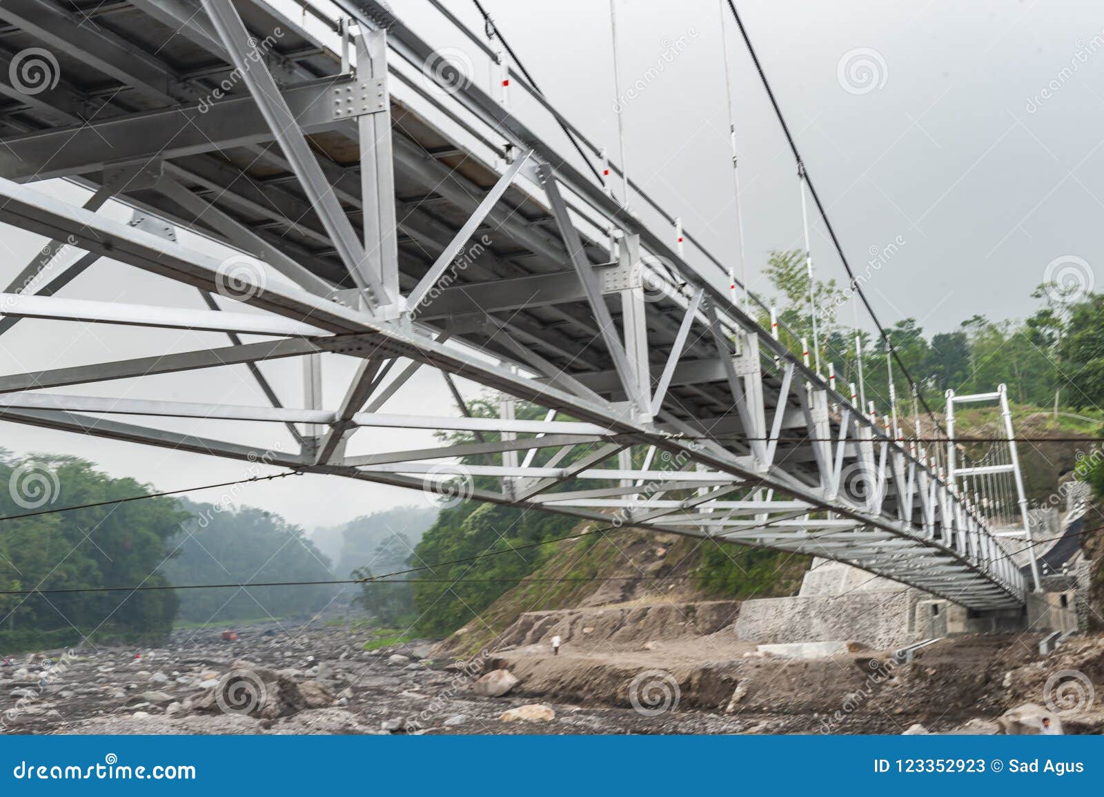 Underneath View of Suspension Bridge Stock Image - Image of perspective ...