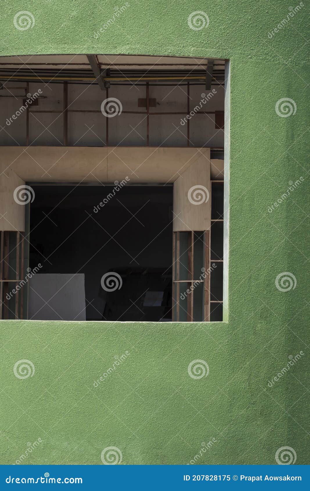 Perspective View of Unfinished Interior Door and Wall Structure in ...